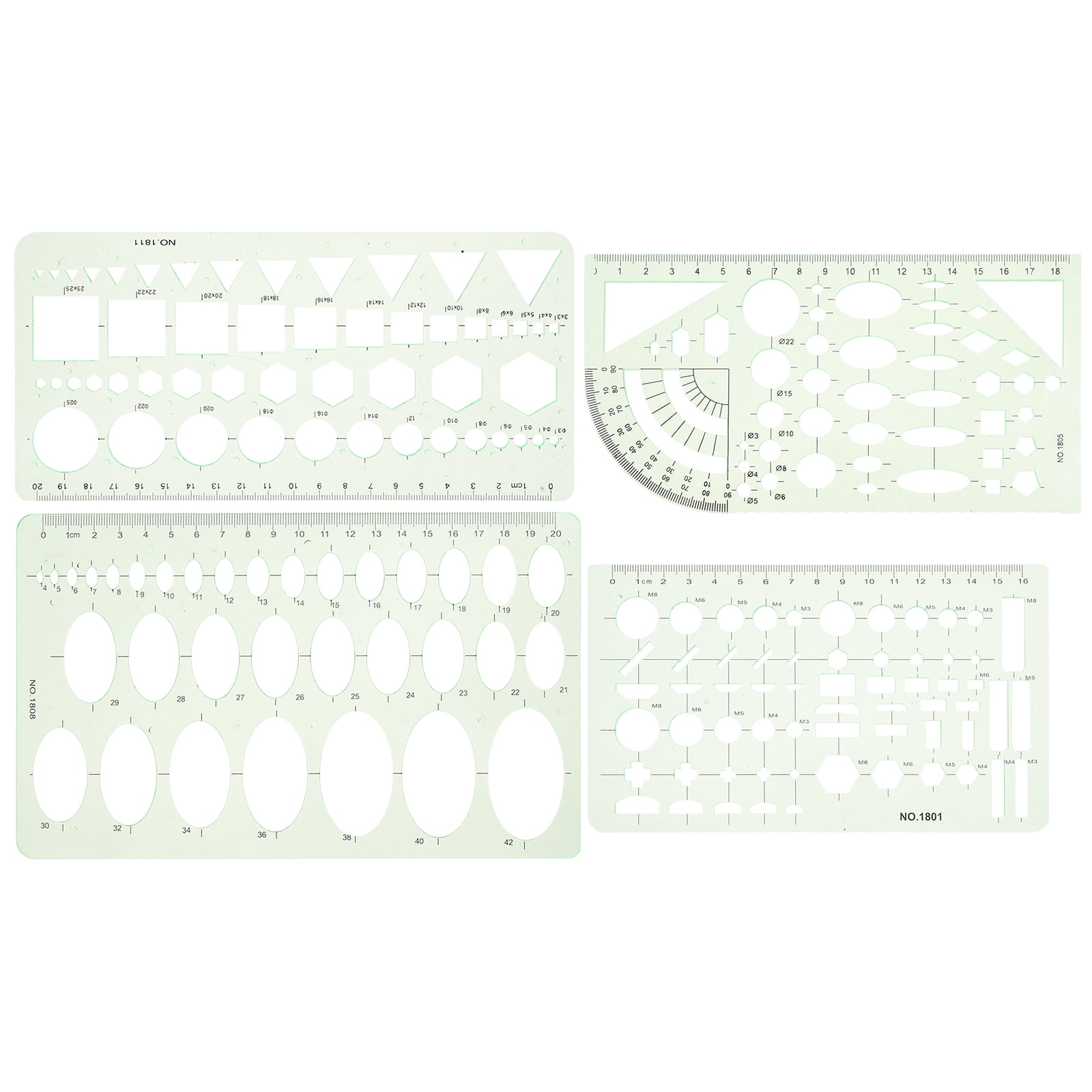 4 Pcs Desktop Ruler Pendant Geometric Drawing Template - Walmart.com