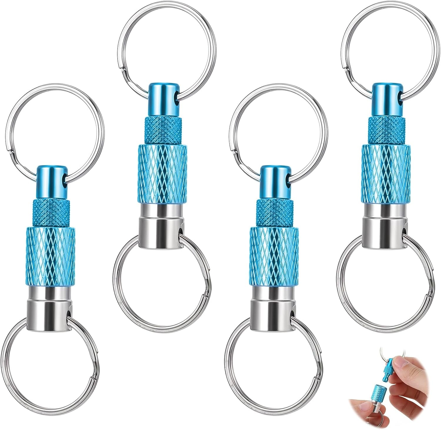 4 Pcs Detachable Key Ring Quick Release, Quick Disconnect Dual End ...