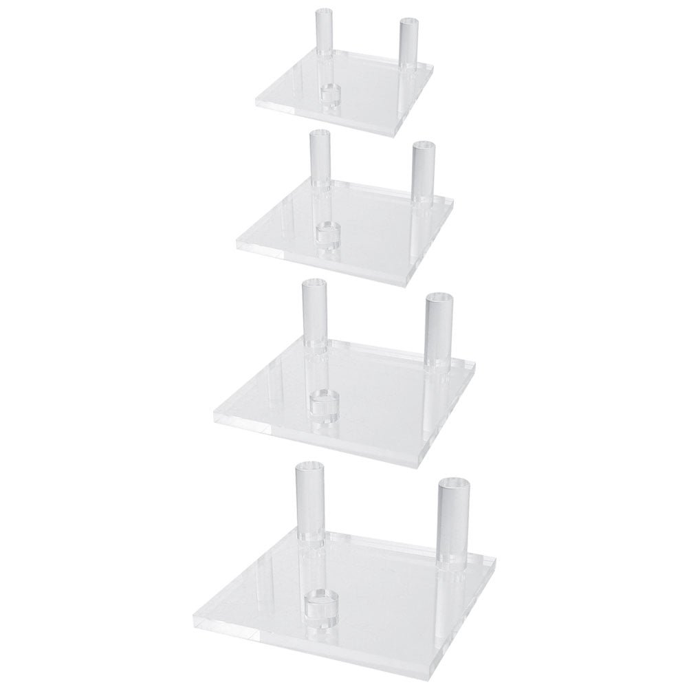 ifundom Acrylic Display Stand 4-Pack Transparent Mineral Specimen ...