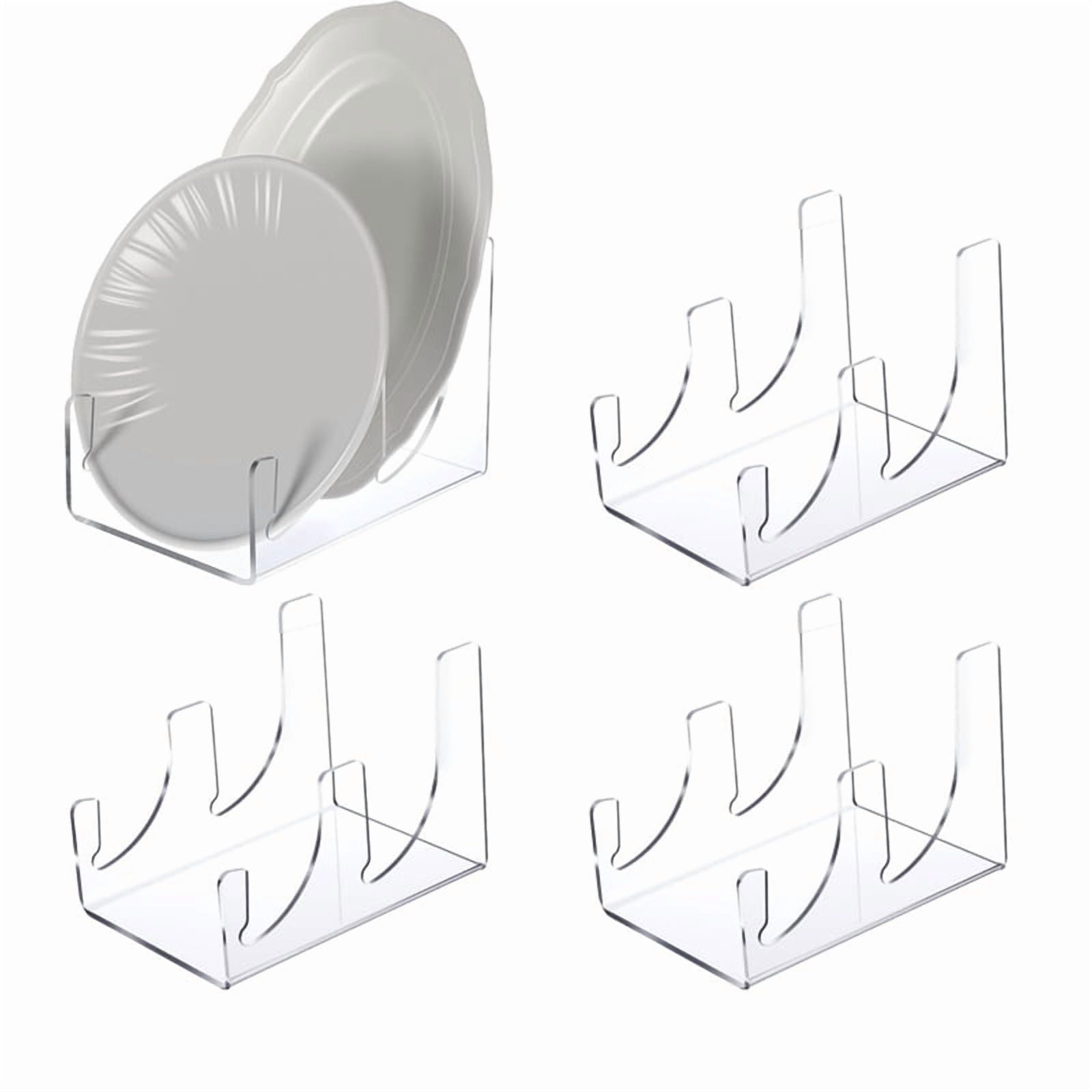4 Pcs Display Stand,2-Tier China Platters Holder,Acrylic Plate Stands ...
