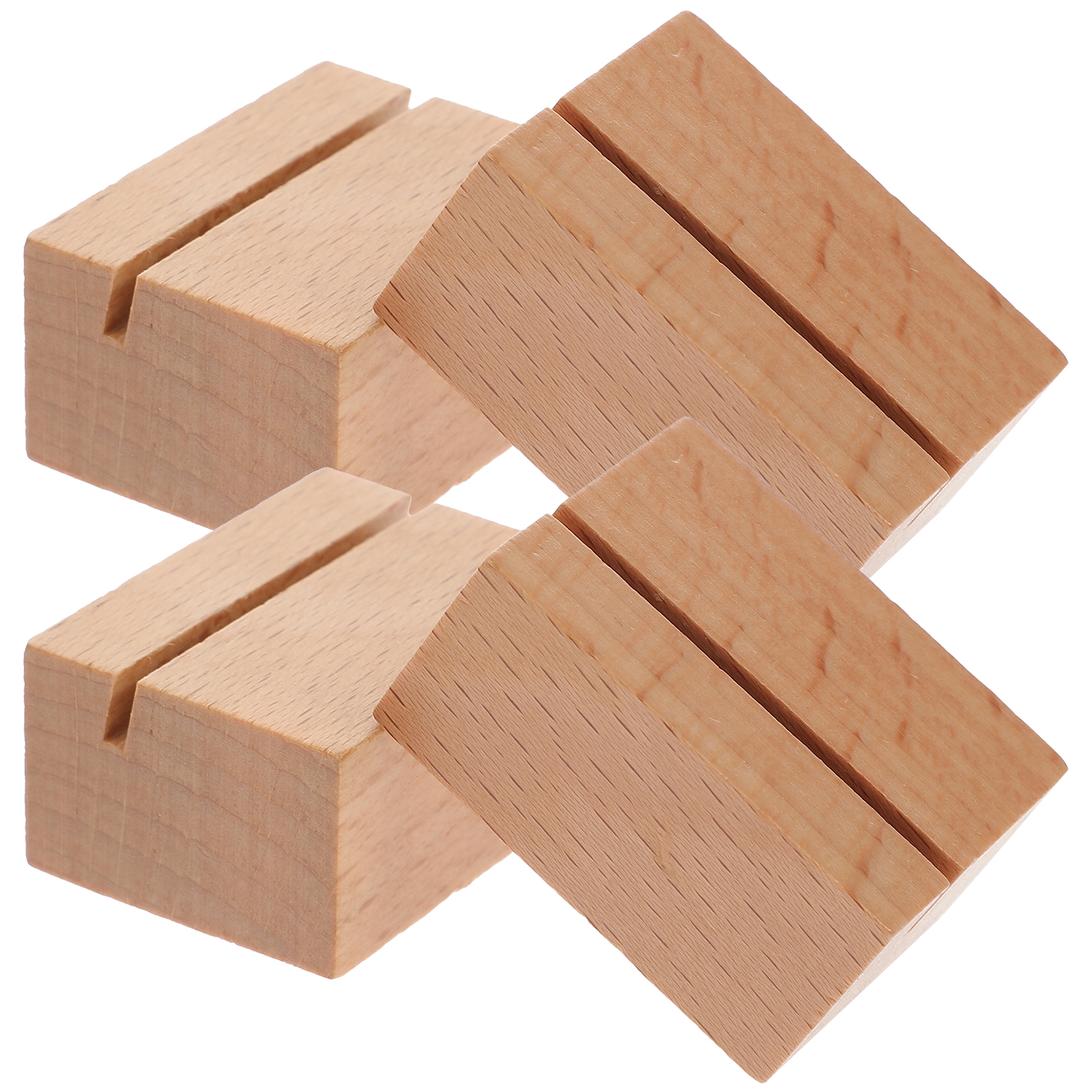 4 Pcs Display Stand Plate Stands Solid Wood Dining Table Name Card ...