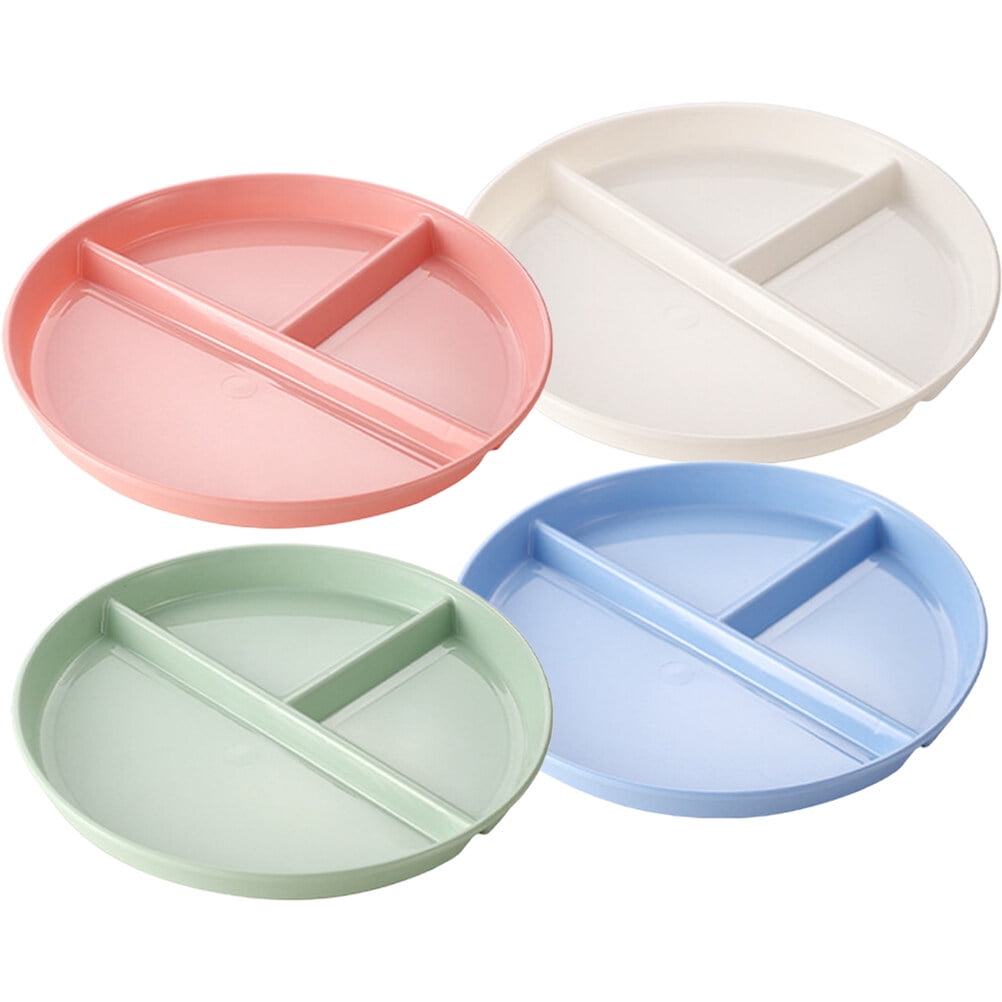 4 Pcs Divided Dish Plate Food Serving Kids Eating Dinner Plates ...