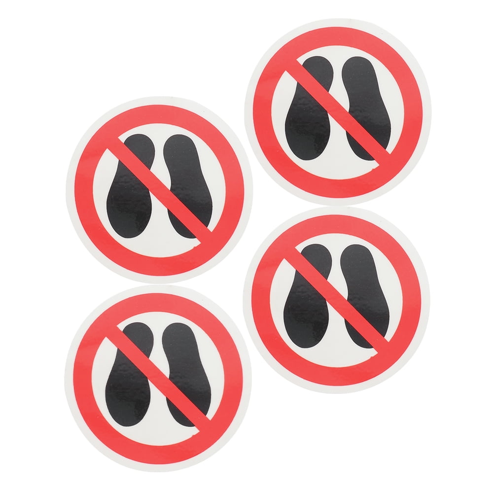 4 Pcs Do Not Step Here Label Sticker Stop Sign Stickers Safety ...
