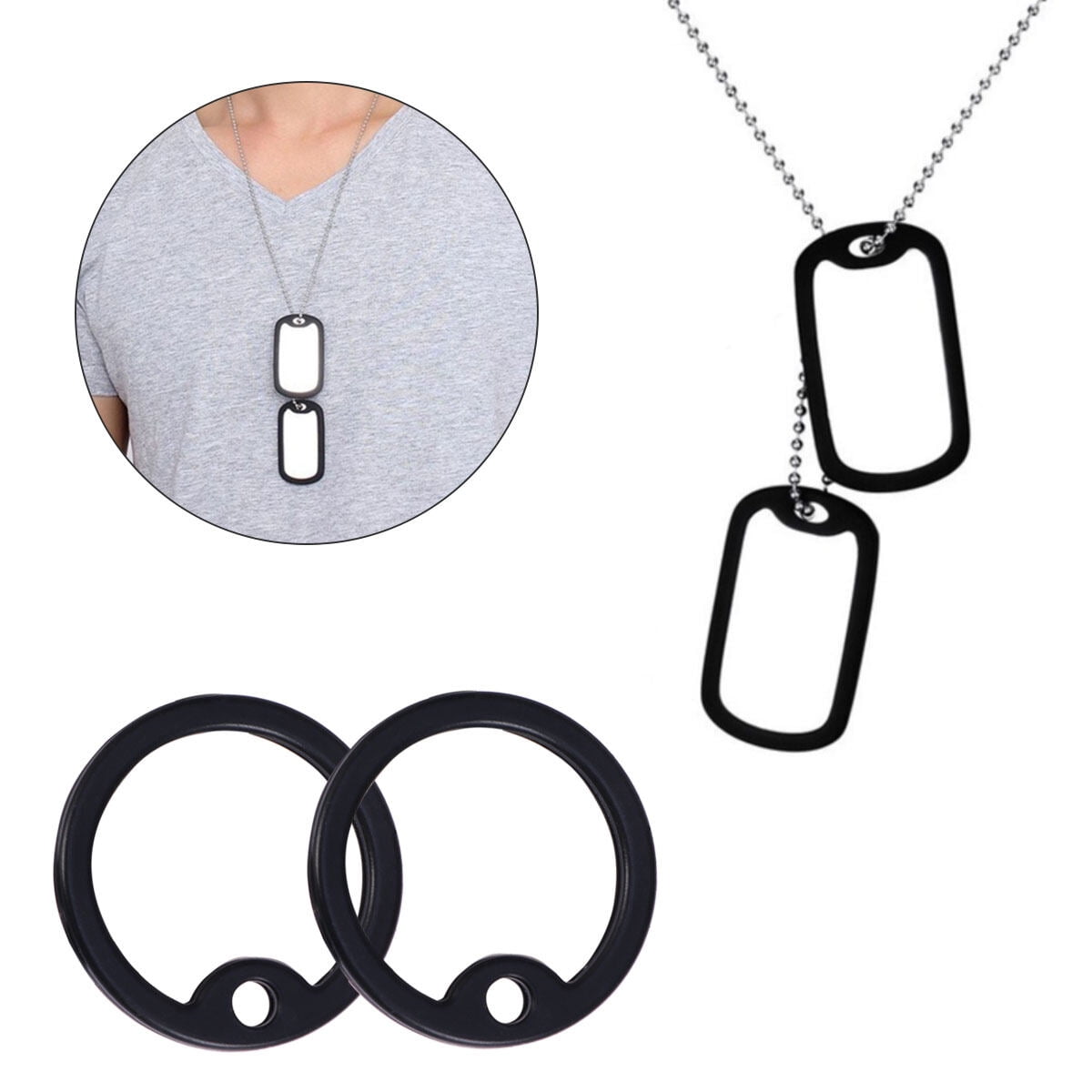 4 Pcs Dog ID Tag Silencers Silicone Dogtag (Black) - Walmart.com