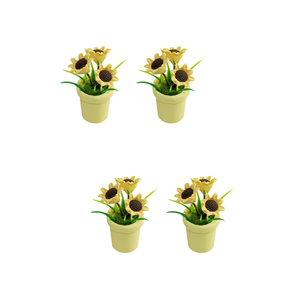 4 Pcs Doll House Potted Plant Toy Tiny Miniature Plants Toys Dining ...