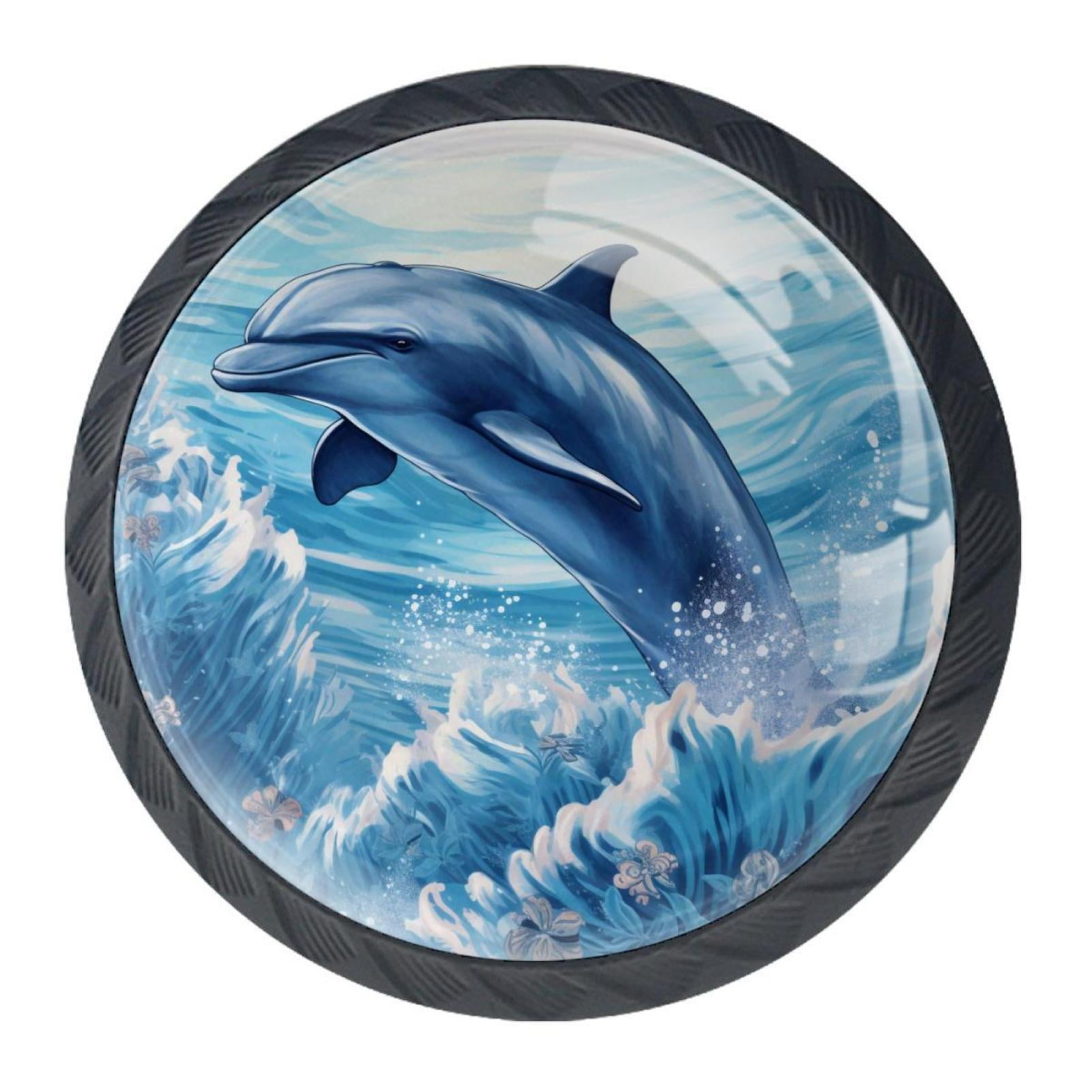 4 Pcs Dolphin Knobs for Kitchen Cabinet Cupboard Dresser Bookcase ...