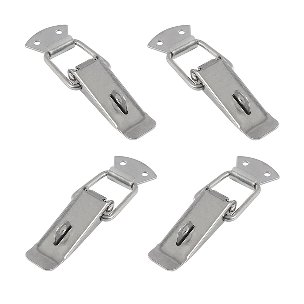 4 Pcs Door Gate Lock Spring Latch 11.2X3.9CM Silver - Walmart.com