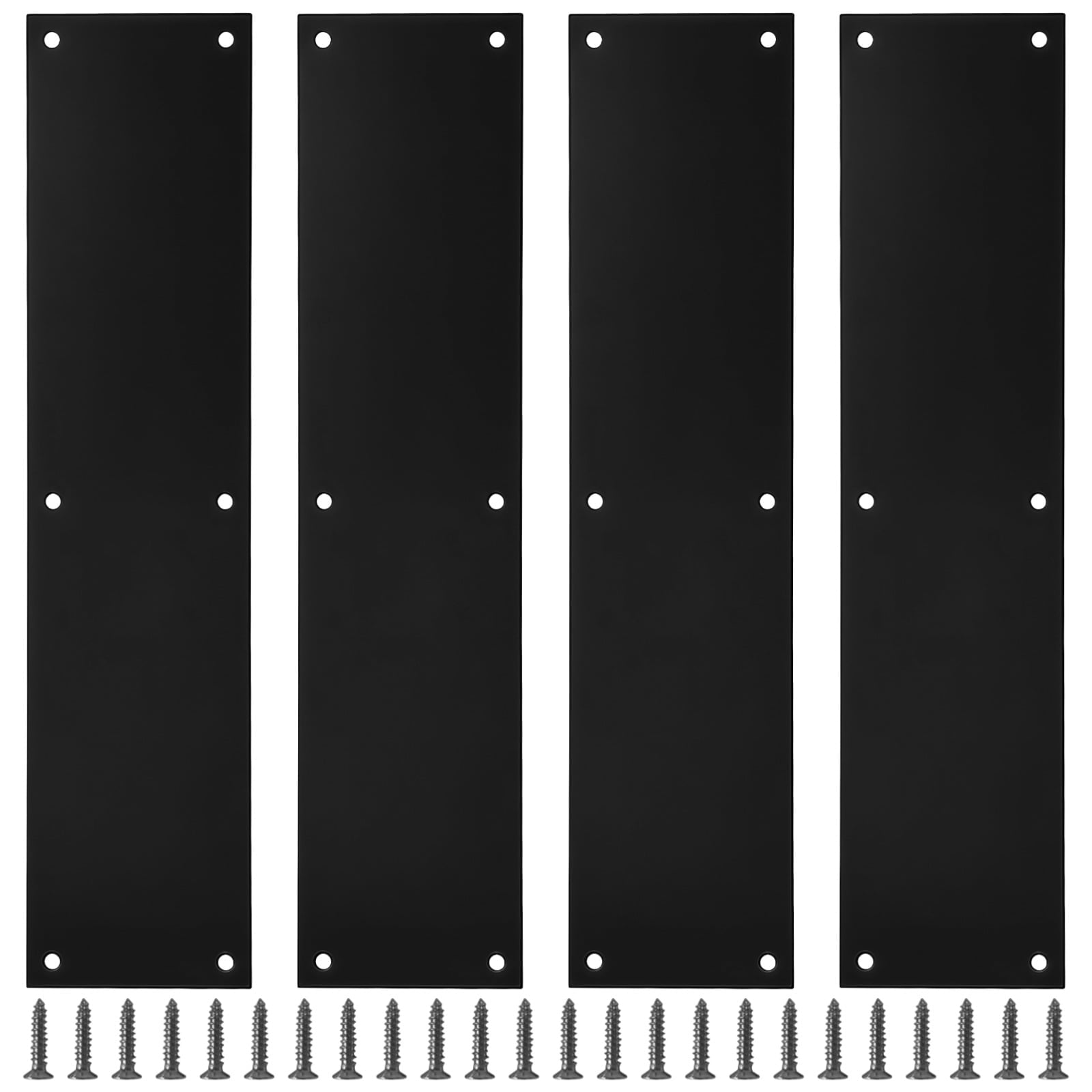 4 Pcs Door Kick Plate 3.5 x 15 in – Black Stainless Steel Push Door ...