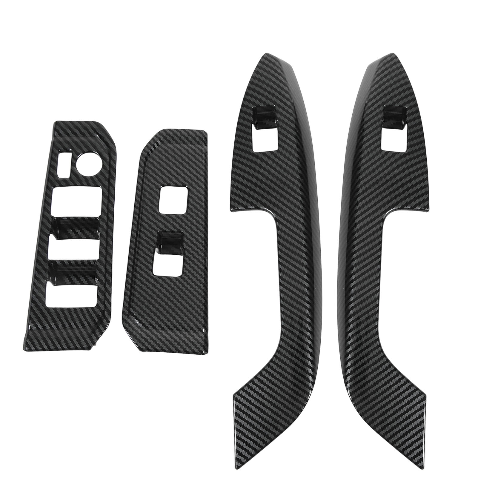4 Pcs Door Window Control Panel Cover Carbon Fiber Style Glass Lift ...