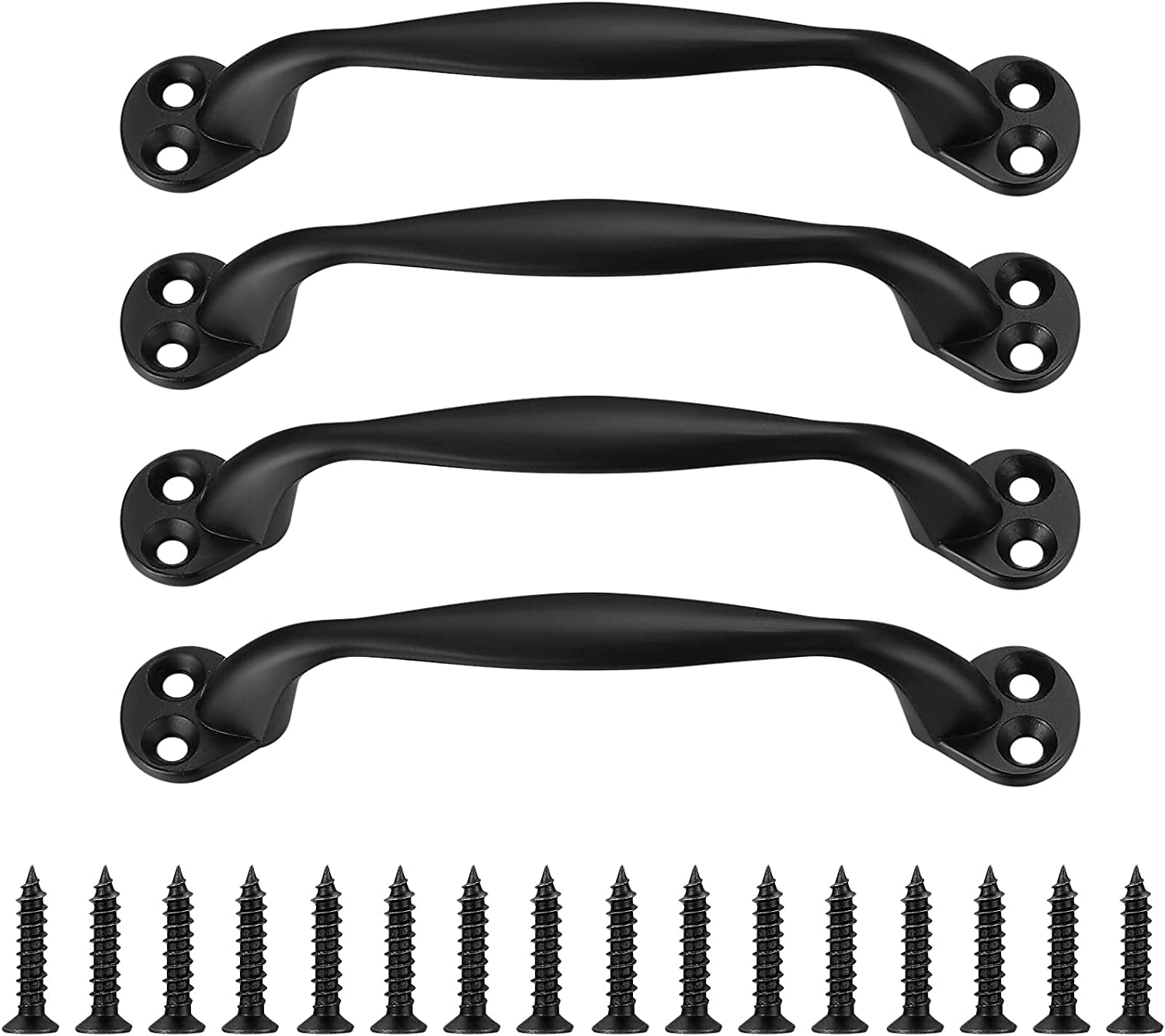 4 Pcs Doors Pull Handles, Black Sliding Barn Door Handles, Retro Bow ...