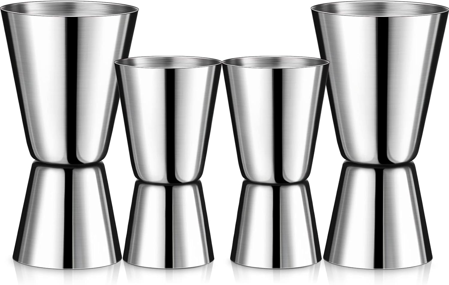 4 Pcs Double Cocktail Jigger 2 Size Stainless Steel Japanese Style Bar ...