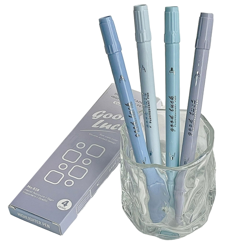4 Pcs Double Headed Highlighter Pen Bible Marker Pen Highlighter ...