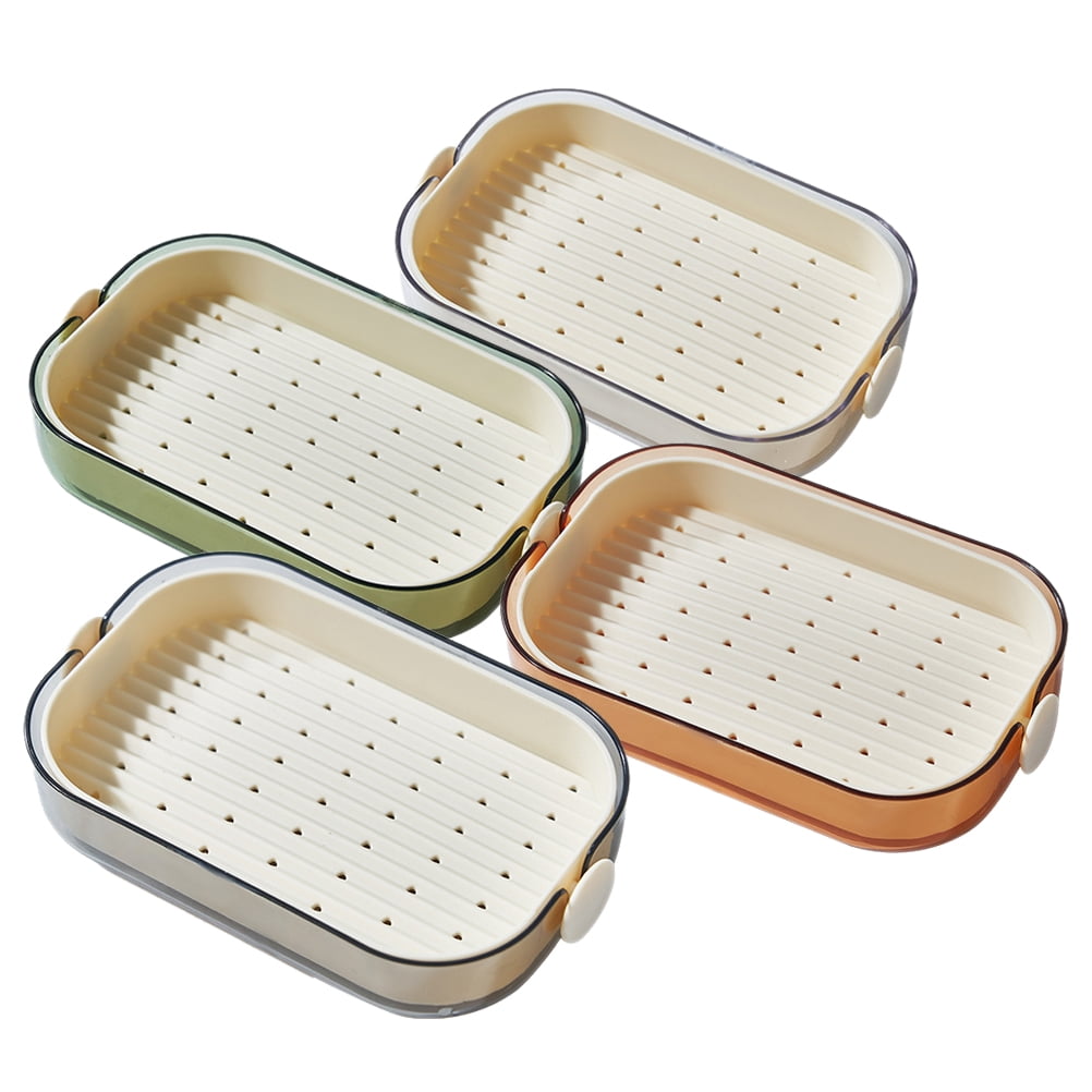 4 Pcs Drain Soap Dish Soapdish Soap Holder Bathroom Soap Case Bar Soap ...