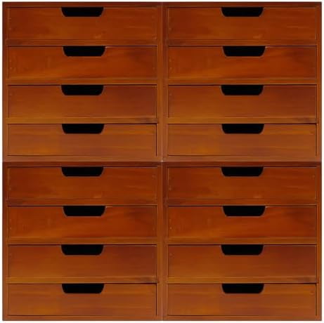 4 Pcs Drawer Cabinet Set, Wooden Storage Box Rustic Desktop Organizer ...