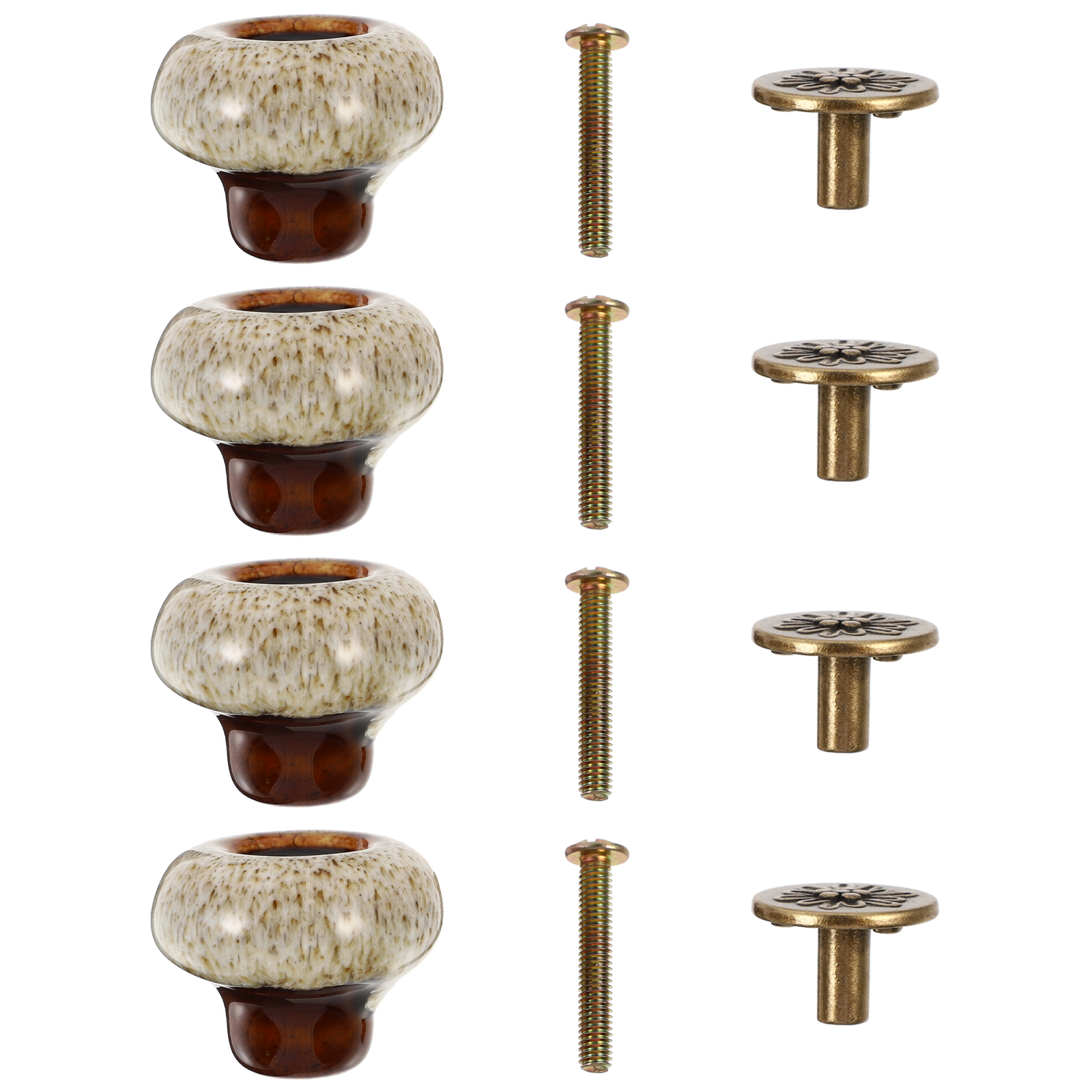 4 Pcs Furniture Door Accessory Drawer Pulls Handles Kitchen Bin White ...