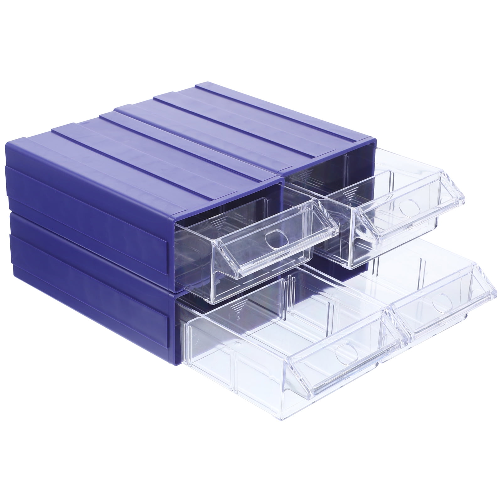 4 Pcs Drawer Storage Box Home Case Clothes Container Bins Clear Shelves ...