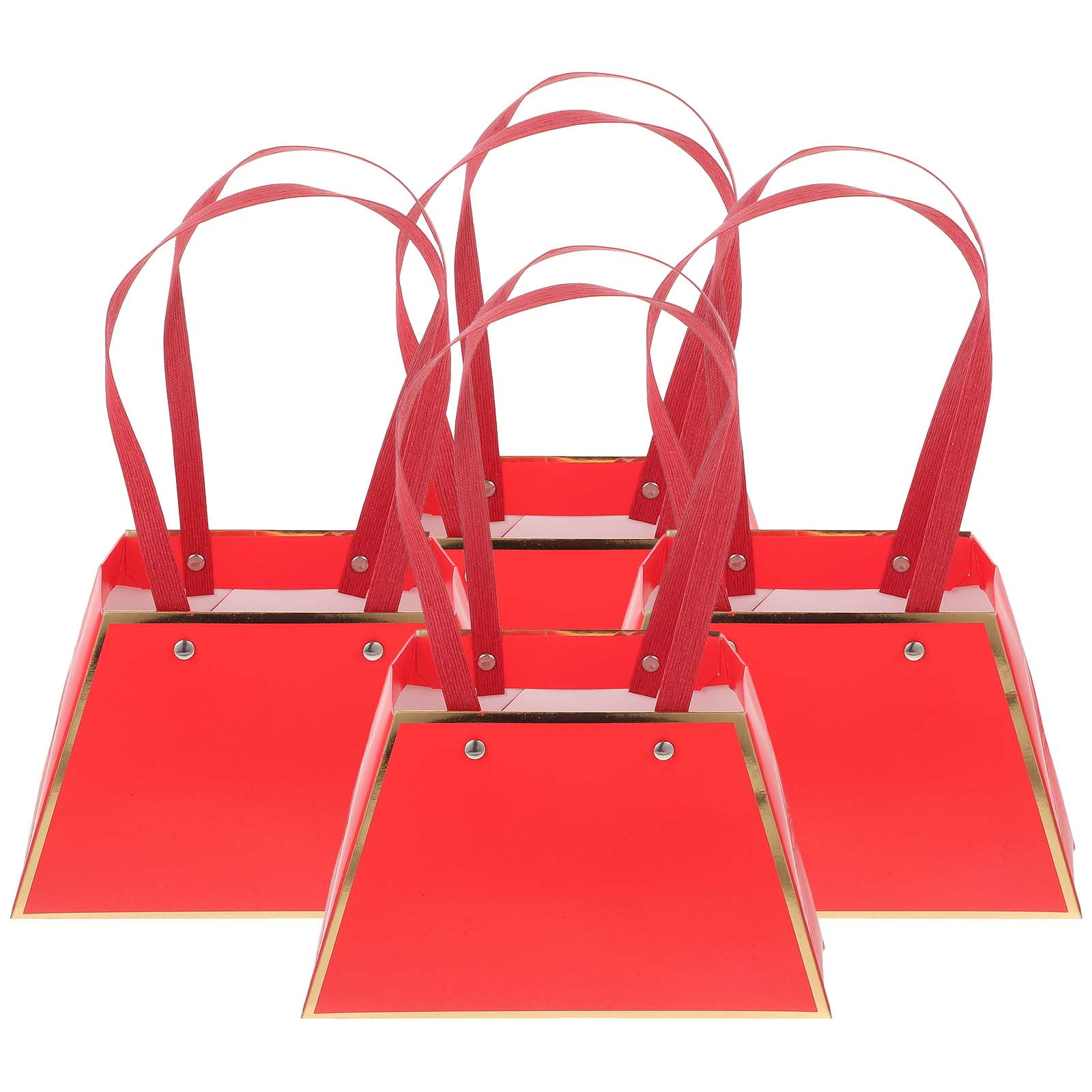 4 Pcs Drawstring Bags Sachets Portable Flower Box Plant Bouquet Handbag ...