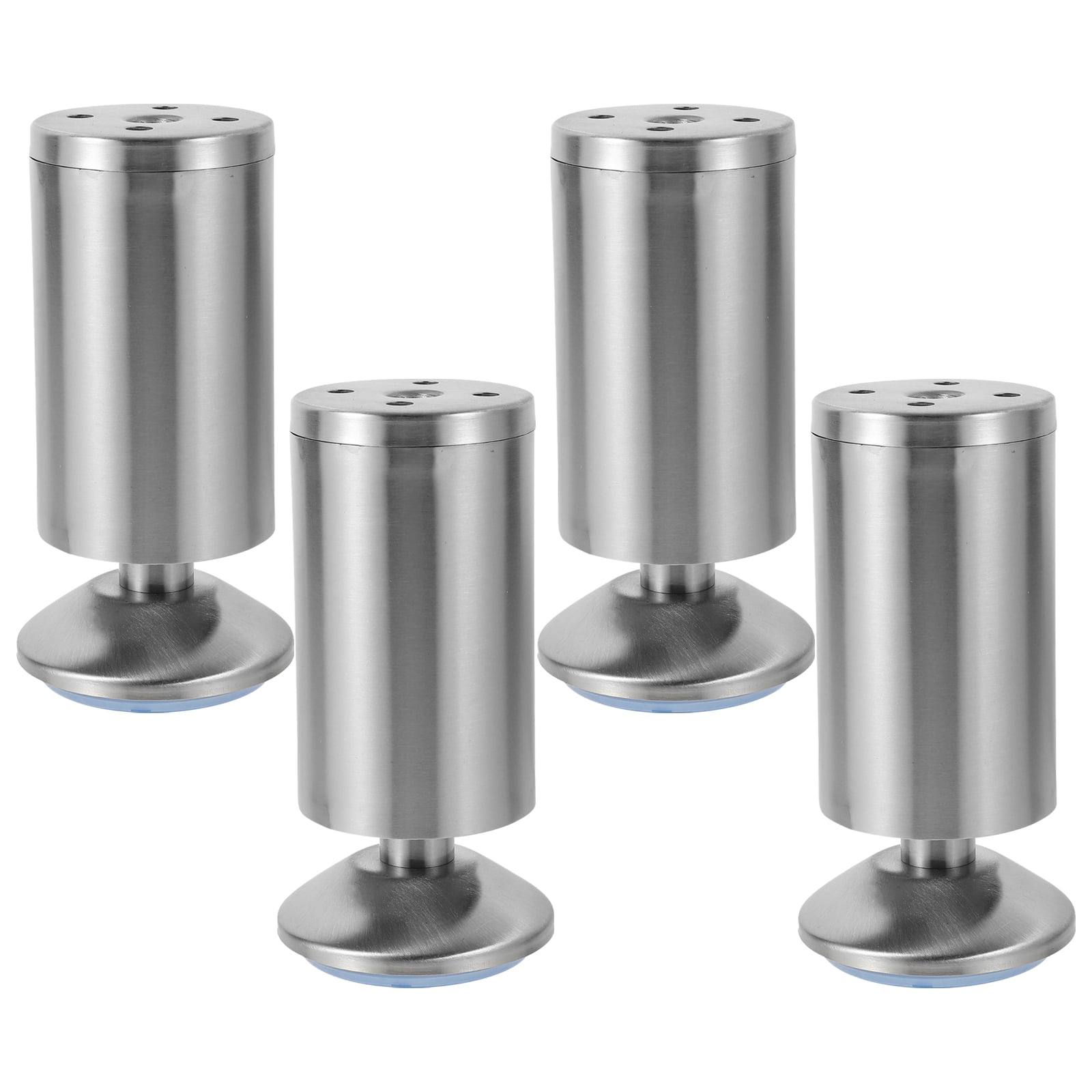 4 Pcs Dresser Vanity Stool Chairs Nut Leg Leveler Polished Steel Legs ...