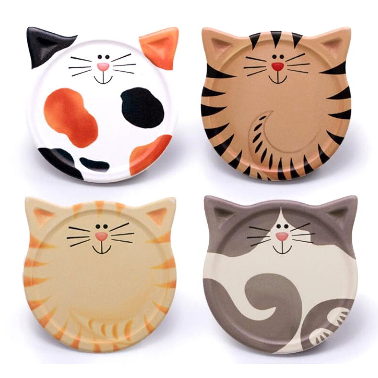 4 Pcs Drink Coaster,Water-Absorbing Ceramic Coaster,Cute Cat Coaster ...