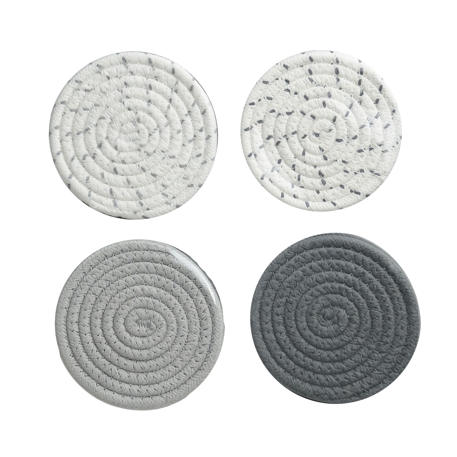 4 Pcs Drink Coasters , Minimalist Cotton Woven Coaster Set, Absorbent ...