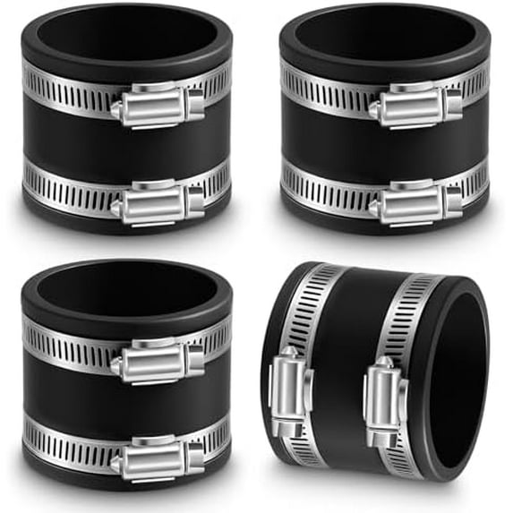 4 Pcs Dust Control Flex Cuffs with Stainless Steel Hose Clamps ...