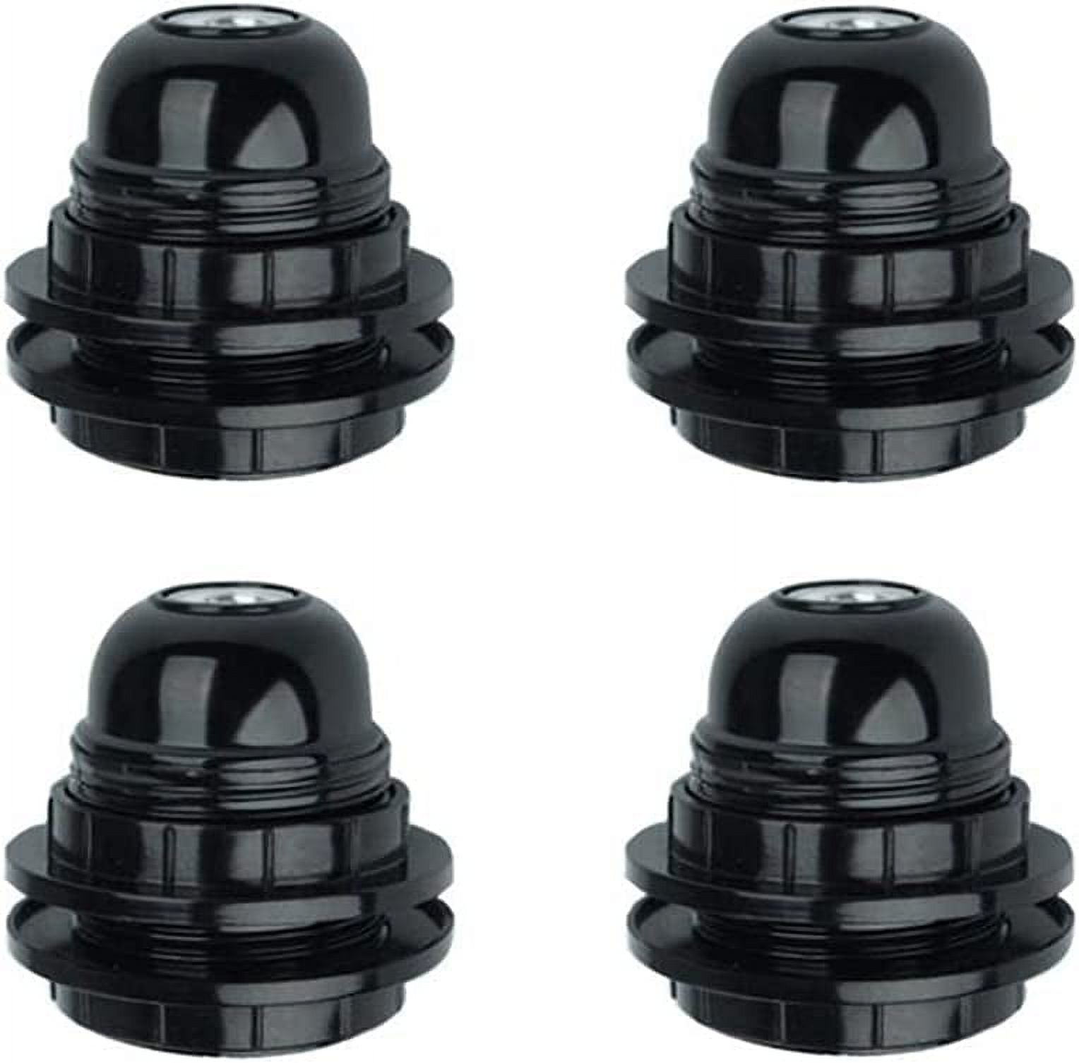 4 Pcs E27 Socket, Vintage Light Bulb Socket, Black Ball Edison Screw ...