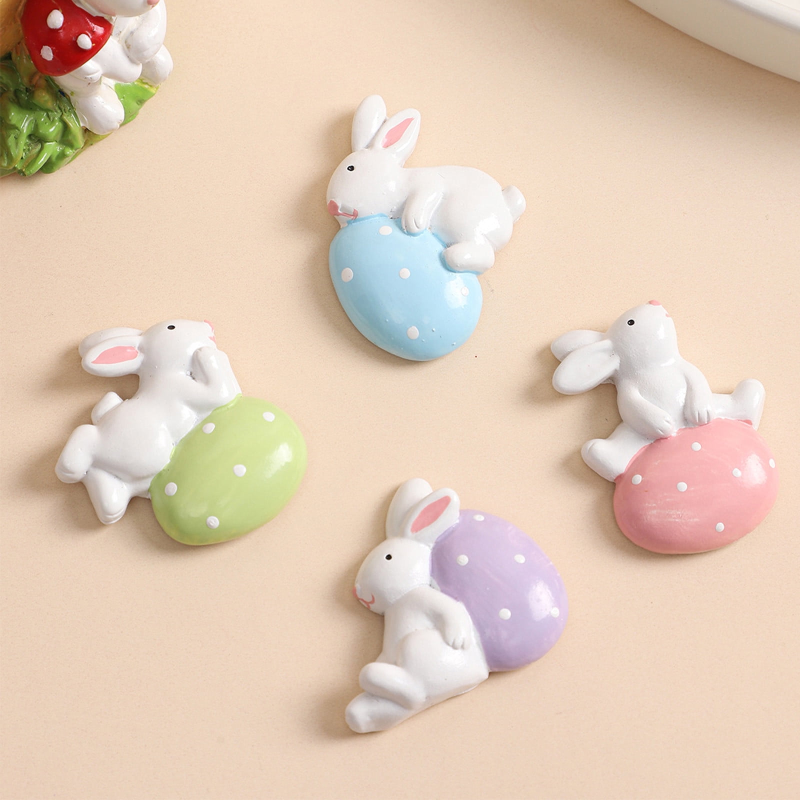 4 Pcs Easter Fridge Magnets Cute Bunny Refrigerator Magnets Colorful Decorative Magnets for ...