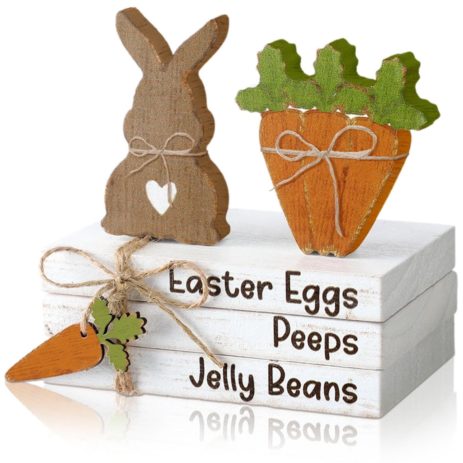 4 Pcs Easter Table Decor Wooden Sign Happy Easter Farmhouse Wooden ...
