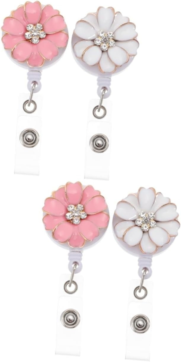 4 Pcs Easy-to-Pull Badge Work Lanyard Clip on Holder Id Holder Name ...