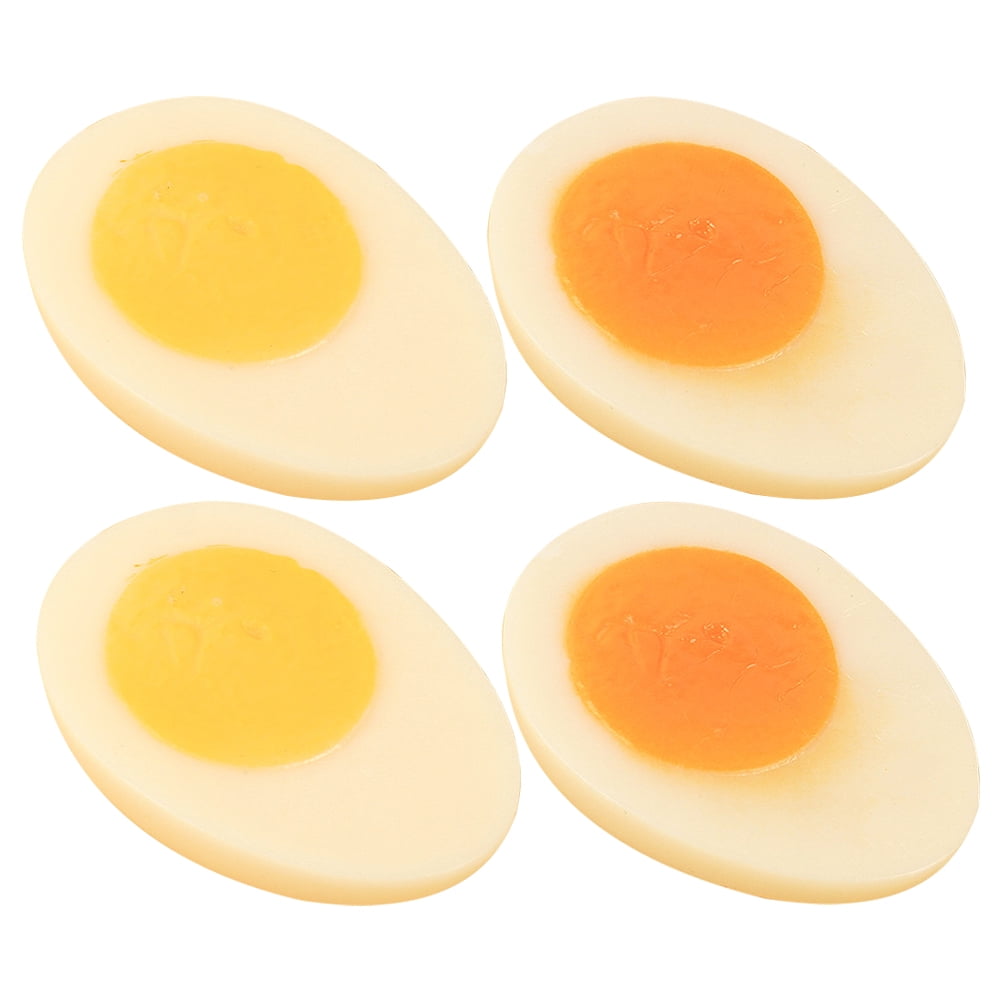 4 Pcs Egg Chicken Models Realistic Boiled Hard Ornament Fake for ...