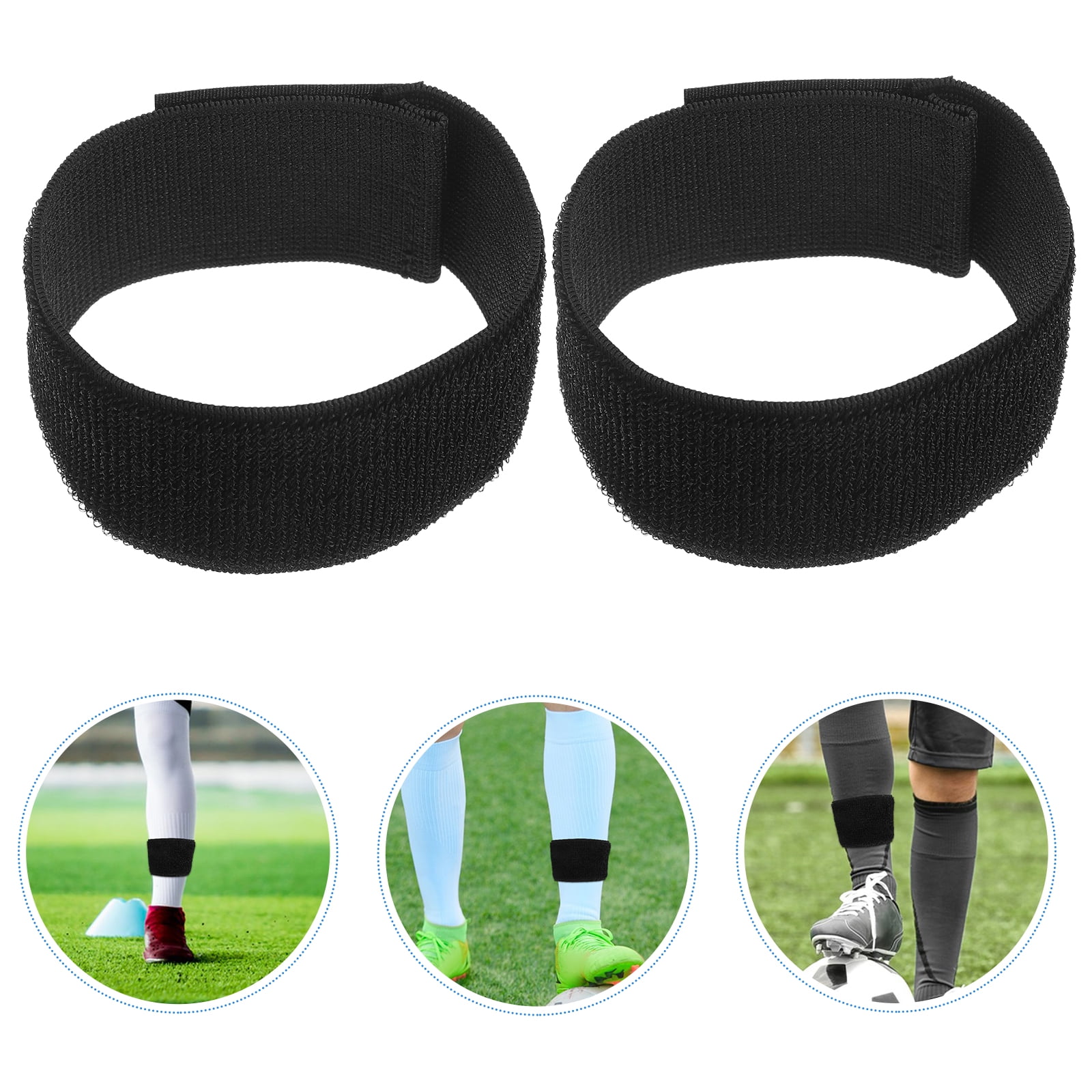 4 Pcs Elastic Shin Guard Straps Adjustable Leg Straps for Soccer Shin ...