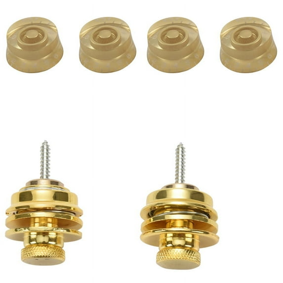 4 Pcs Electric Guitar Control Speed Knobs & 2 Pcs Non-Slip Guitar Strap ...
