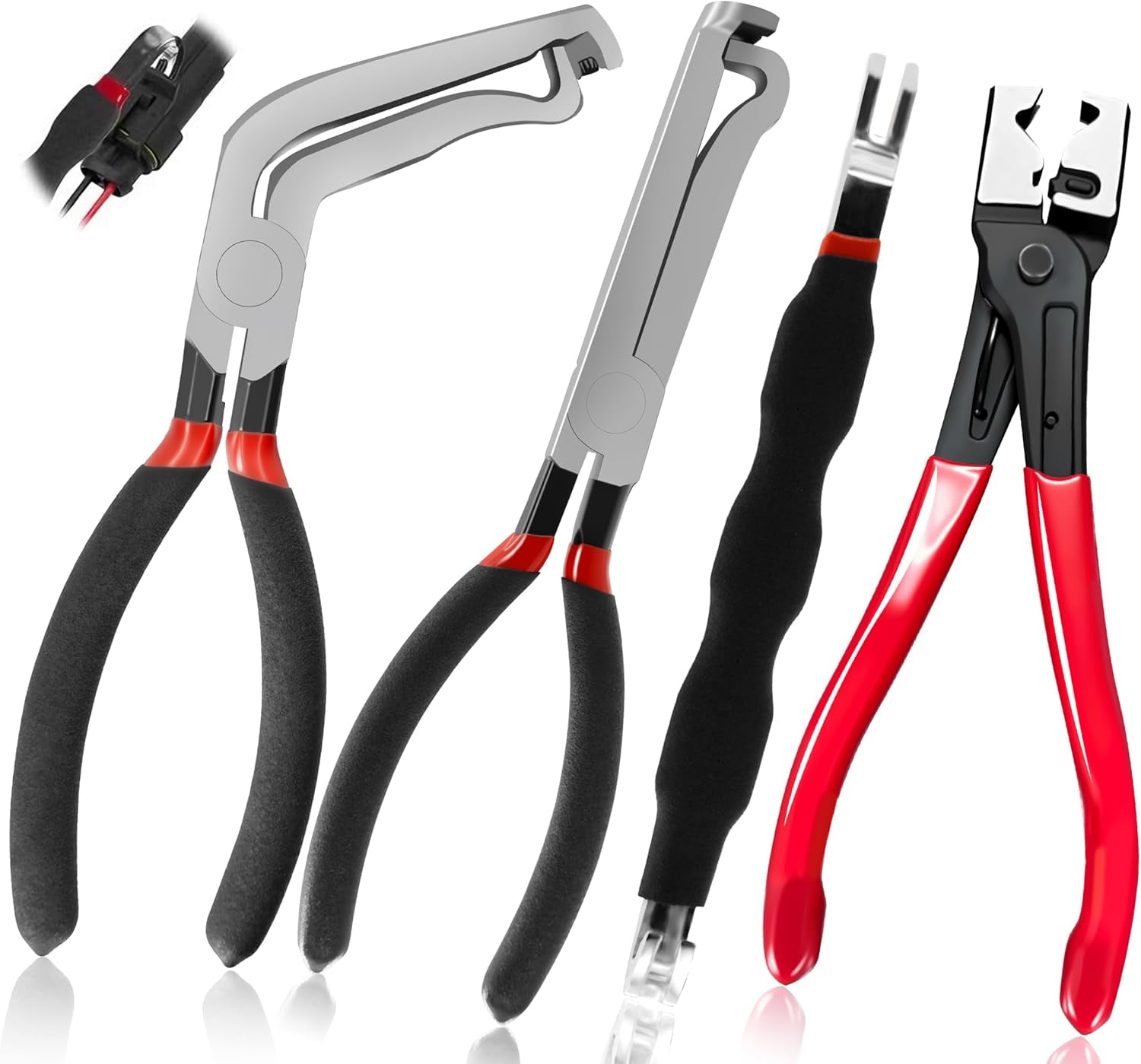 4 Pcs Electrical Disconnect Pliers for Cars，60 Degree Connector Pliers ...