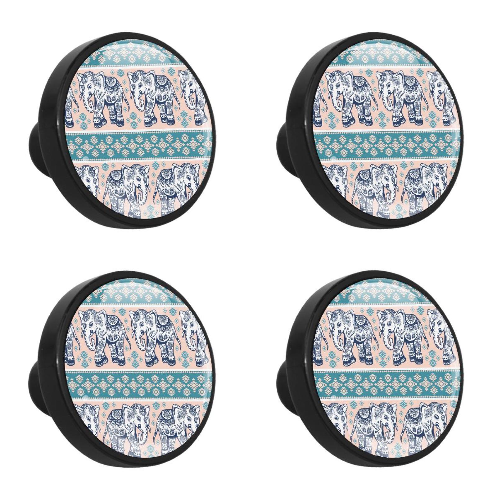 4 Pcs Elephant Knobs for Kitchen Cabinet Cupboard Dresser Bookcase Drawer Pulls Handles Round ...