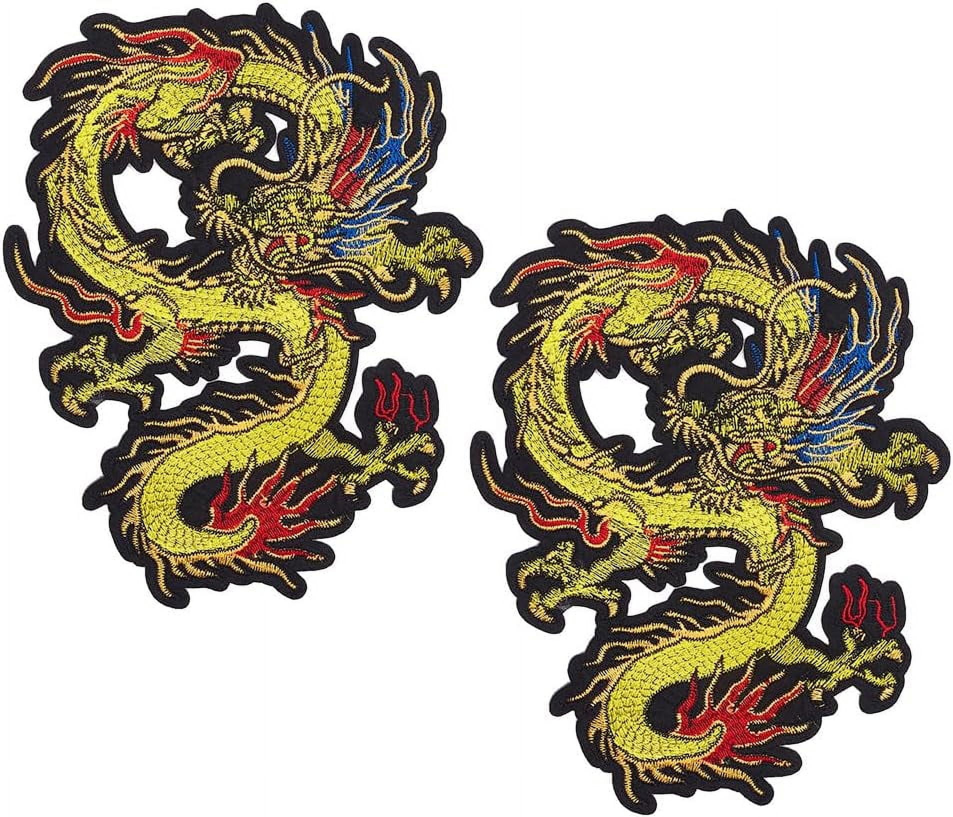 4 Pcs Embroidery Dragon Patch Applique Patch Chinese Dragon Sew on or ...