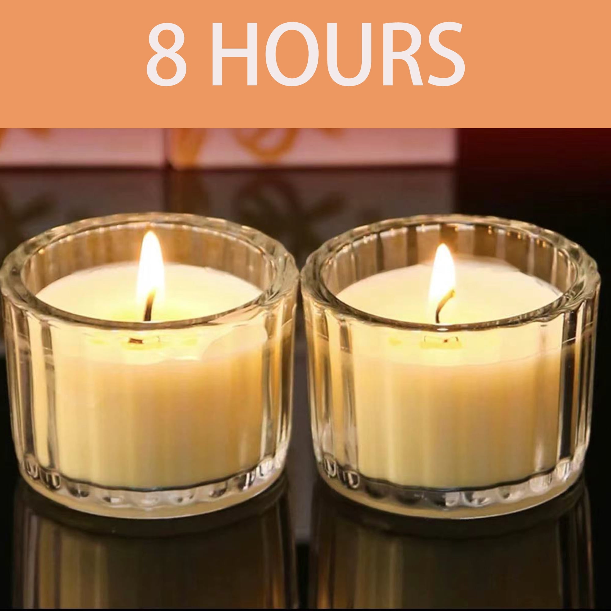 4 Pcs Emergency Candles 8 Hours Burn Time Glass Soy Wax for Home ...
