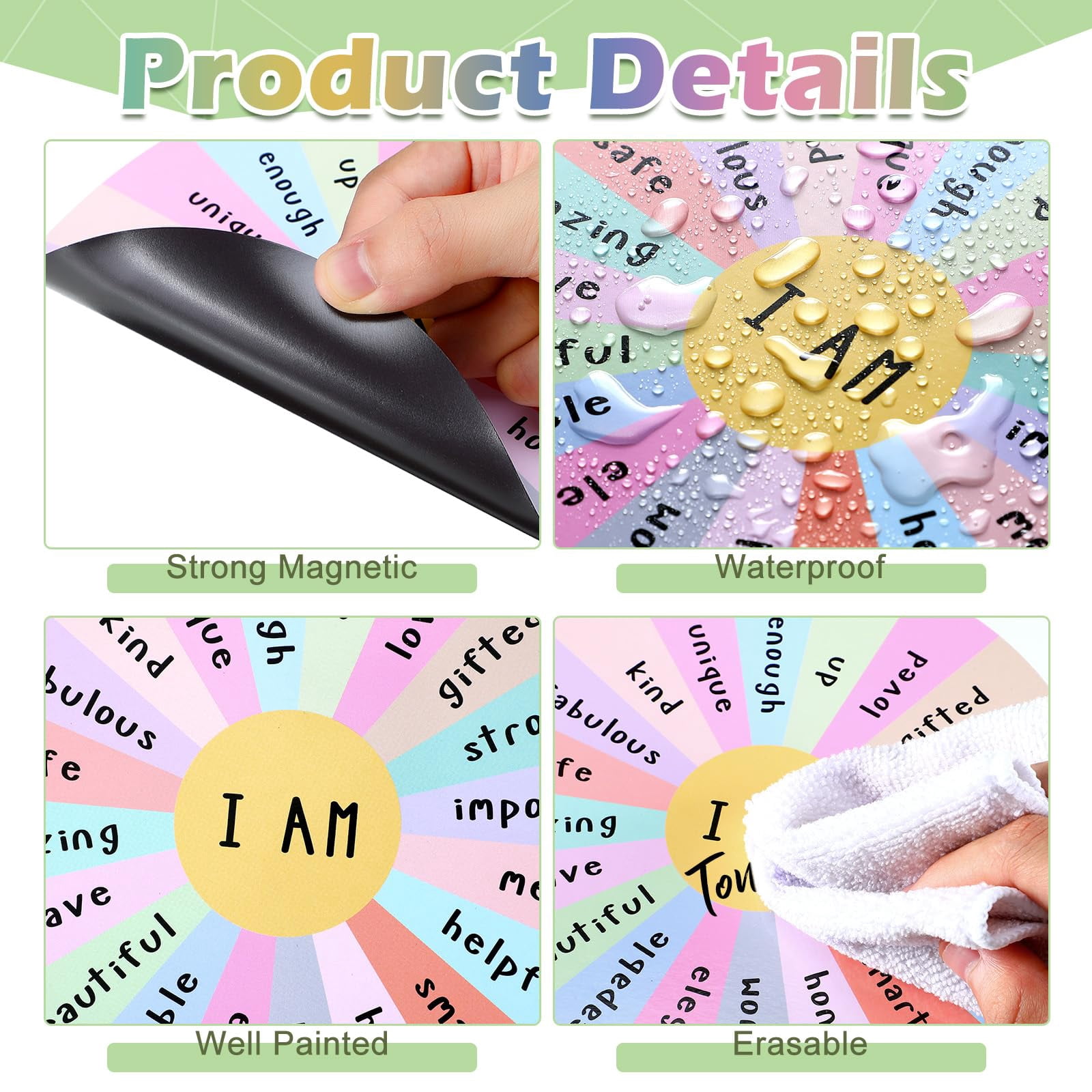 4 Pcs Emotional Chart Magnet 7 Inch Wheel for Feelings Identification ...