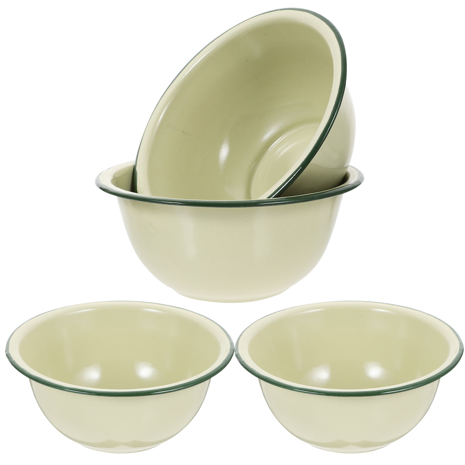 4 Pcs Enamel Bowl Enameled Soup Salad Basin Vintage Enamelware Old ...