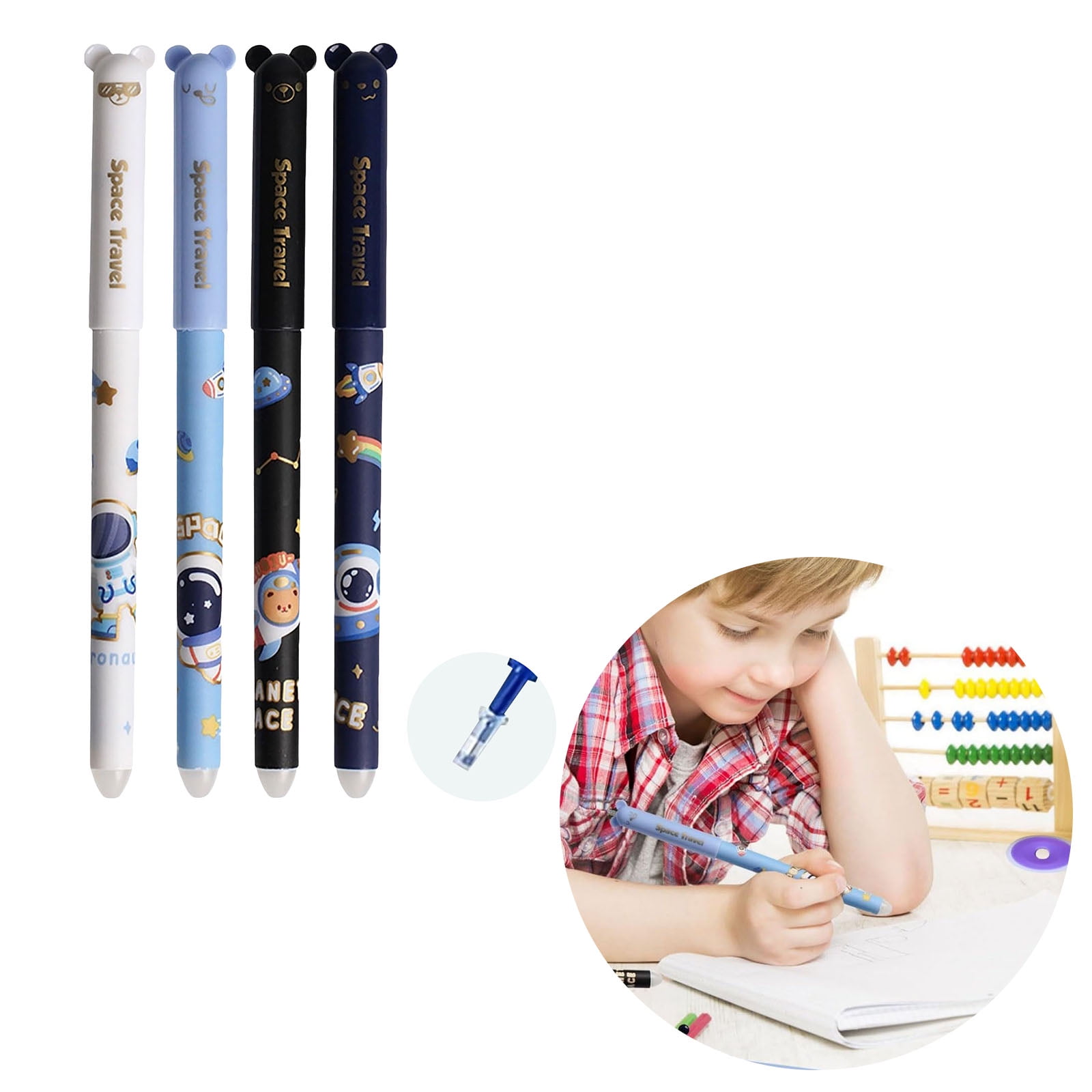 4 Pcs Erasable Gel Ink Pens Retractable Pens Cute Spaceman Pens 0.5mm ...