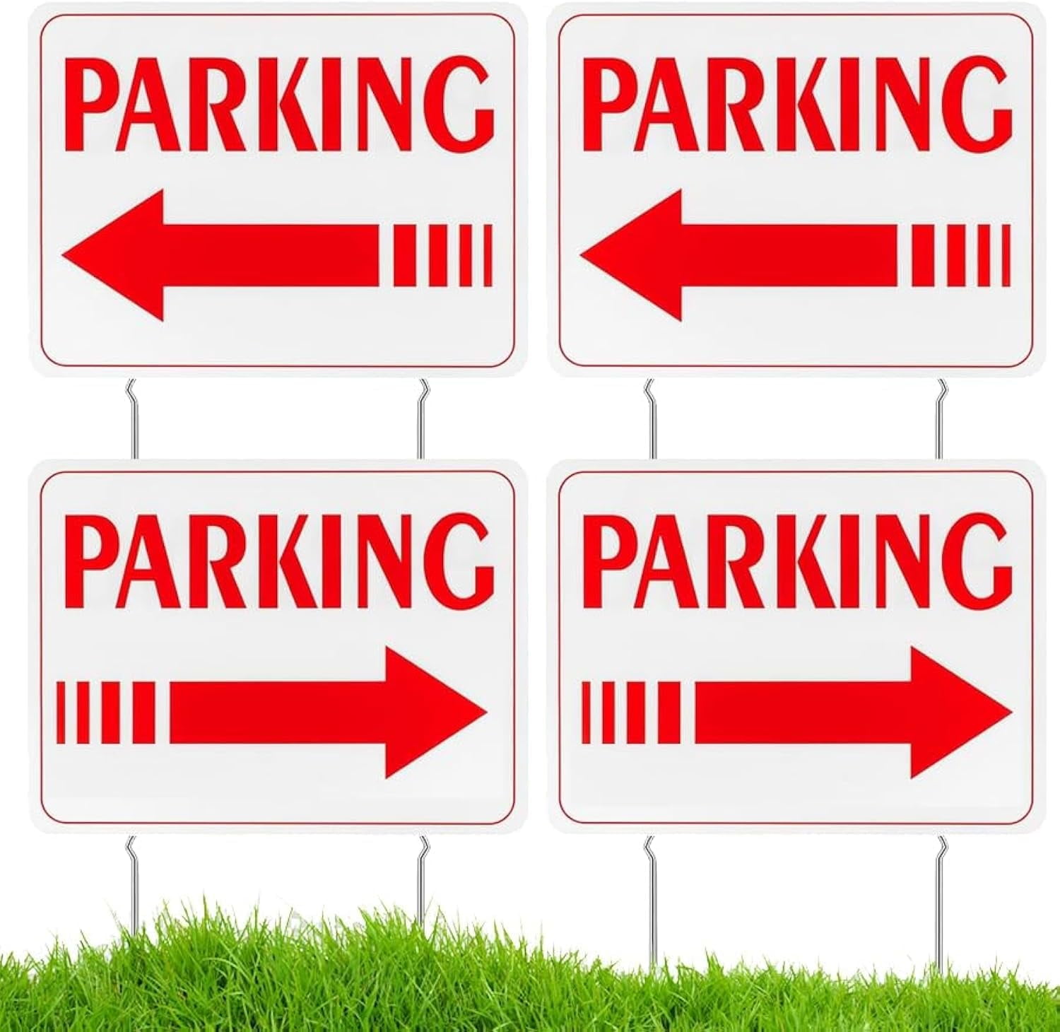 4 Pcs Event Parking Sign with Stake,16x12 Inch Outdoor Parking Signs ...