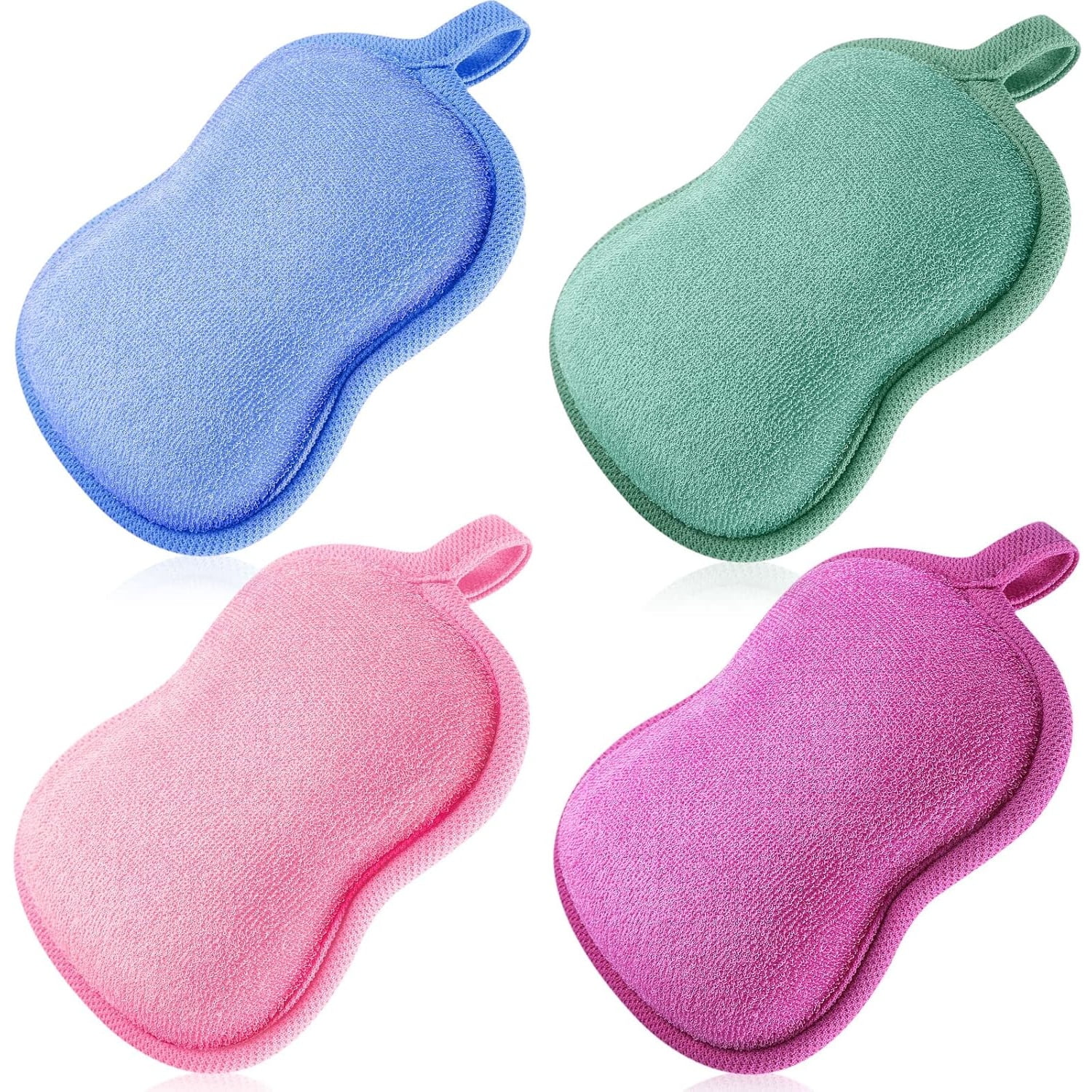 4 Pcs Exfoliating Bath Sponge Baby Body Sponges Shower Loofah Soft ...
