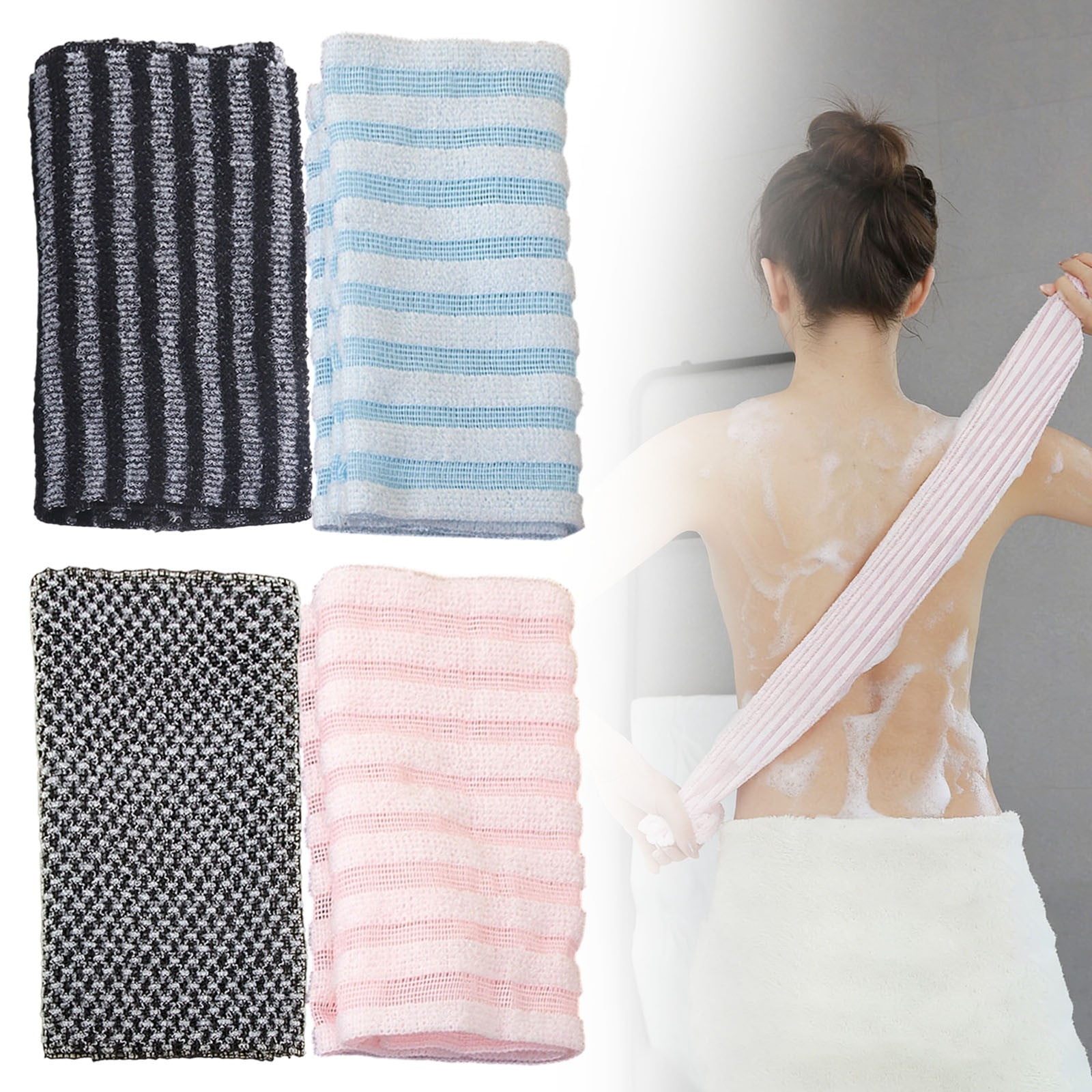 4 Pcs Exfoliating Washcloth Towel, Blissal Exfoliating Shower Towel ...