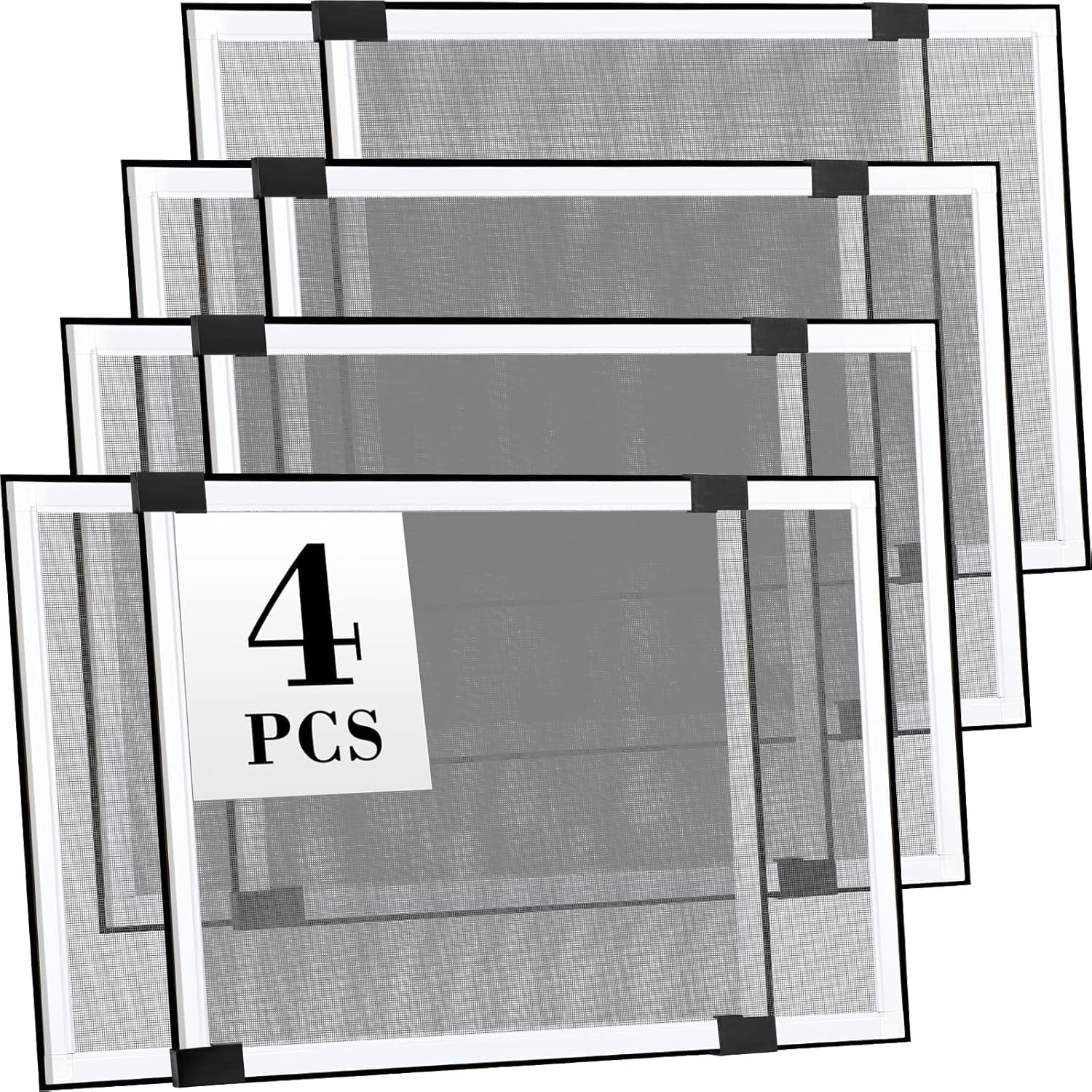 4 Pcs Expandable Window Screen Adjustable Sliding Window Screen Mesh ...