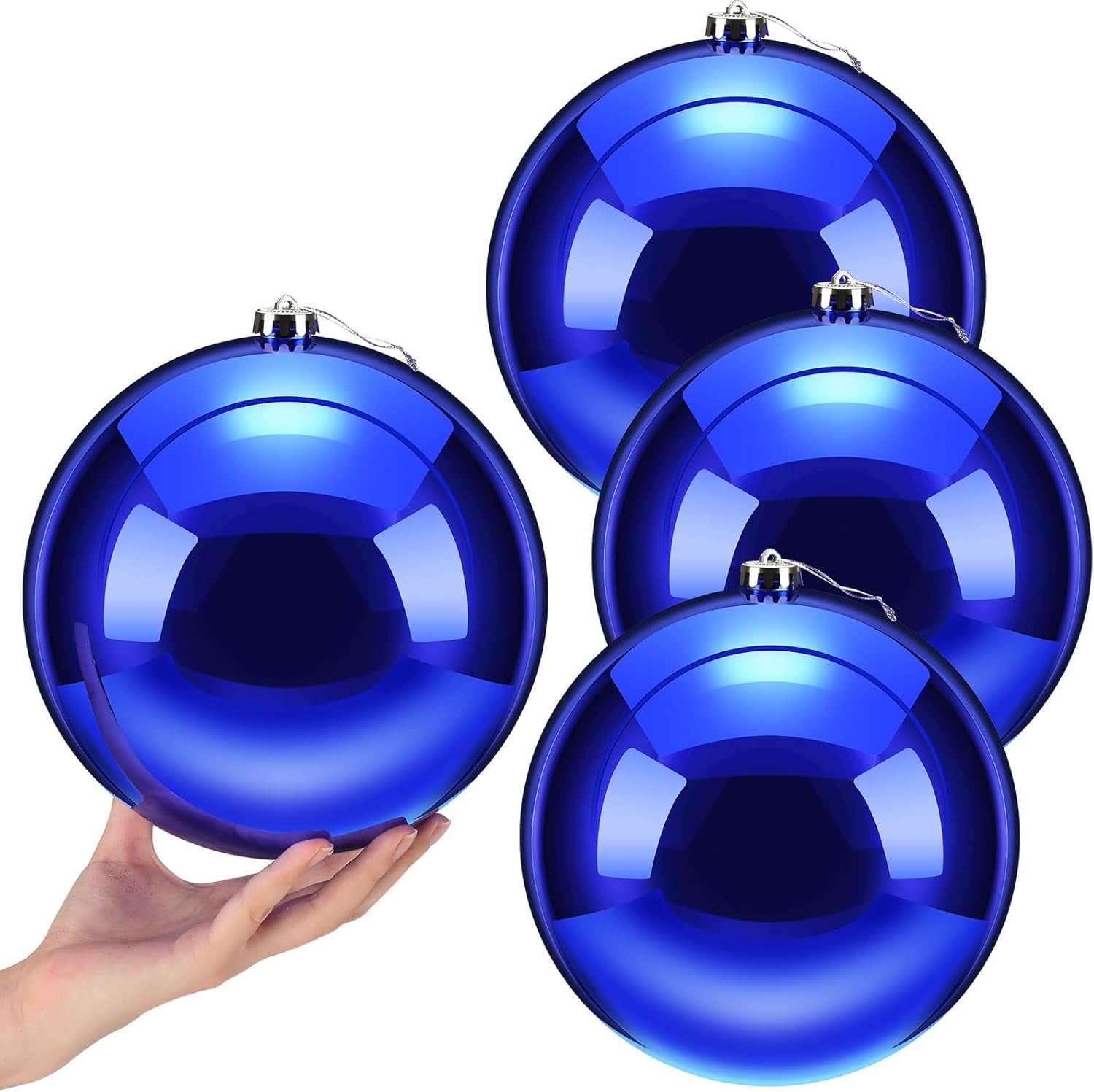 4 Pcs Extra Large Christmas Ball Ornaments 8'' (200 Mm) Giant Oversized ...