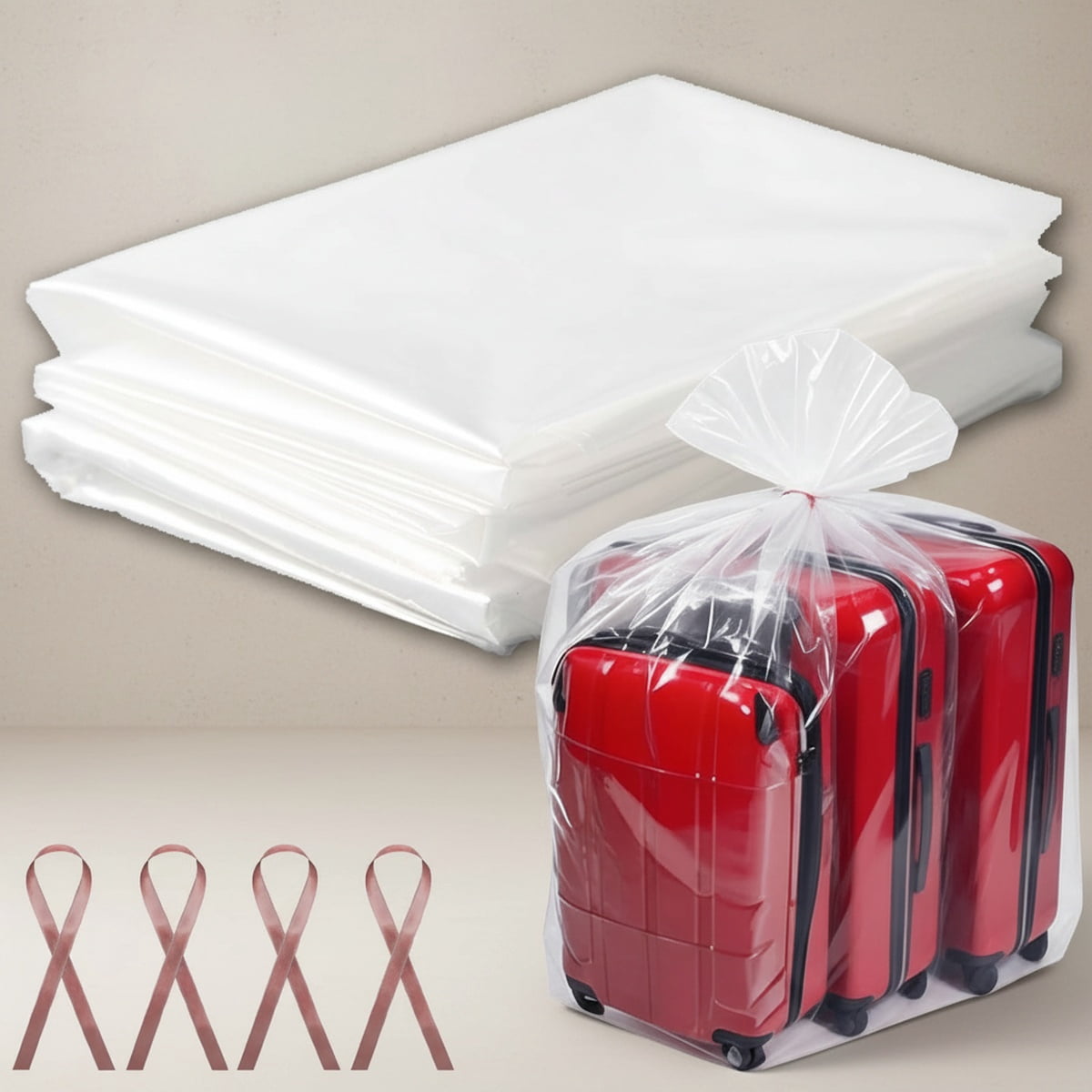 4 Pcs Extra Large Clear Plastic Bags Perfect for Car Seat, Luggage ...