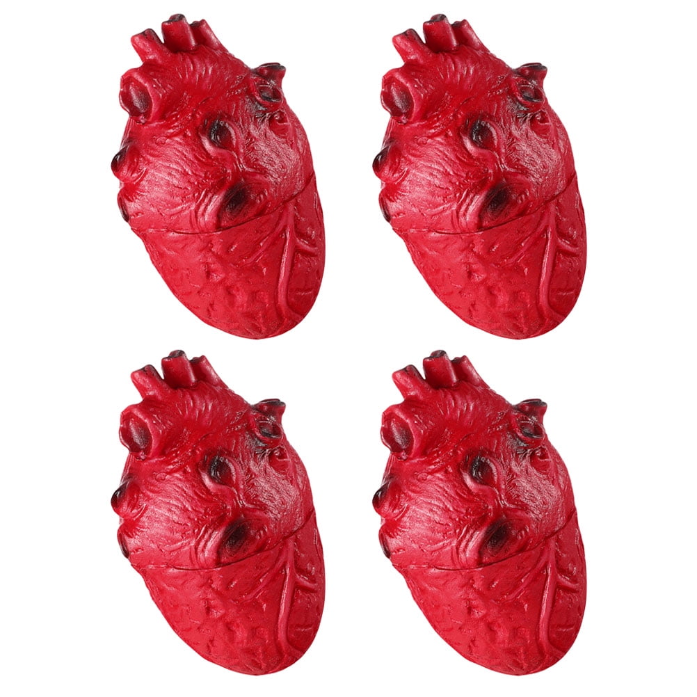 4 Pcs Fake Heart Model Models Halloween Party Decor Plush Decorations ...
