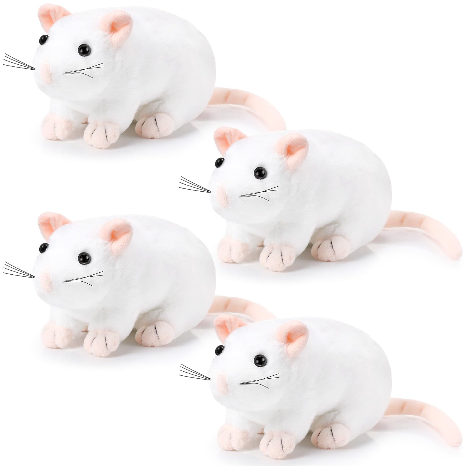 4 Pcs Fake Rat Stuffed Animals 7 Inch Fake Mouse Plush Toys Soft Cuddly ...