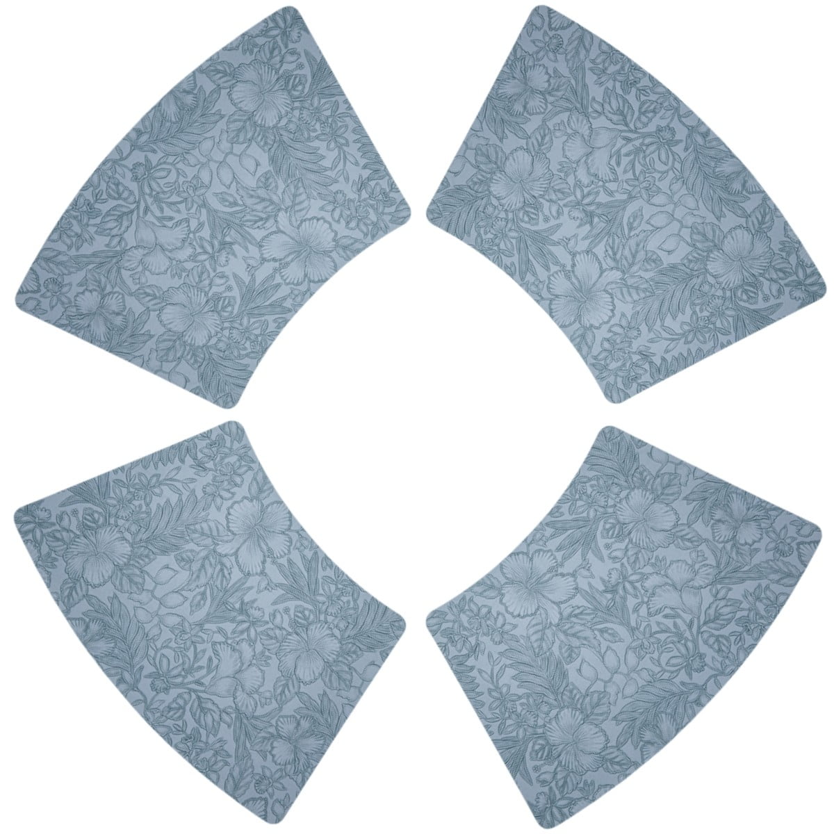 4 Pcs Fan Shape Leather Wedge Placemats Table Mat Heat-proof Waterproof ...