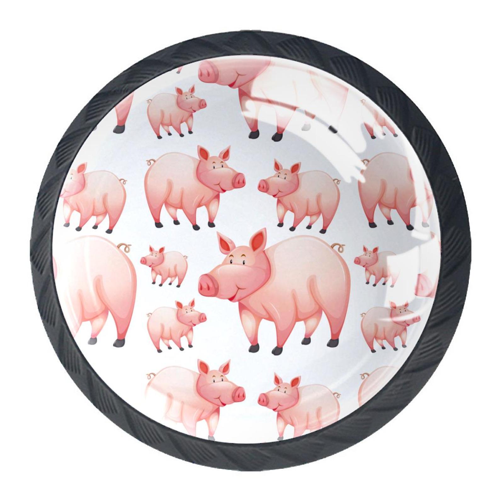 4 Pcs Farm Pigs Knobs for Kitchen Cabinet Cupboard Dresser Bookcase ...