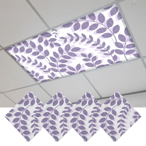 4 Pcs Farm Plant Leaf Fluorescent Light Covers Lavender Purple Branch ...